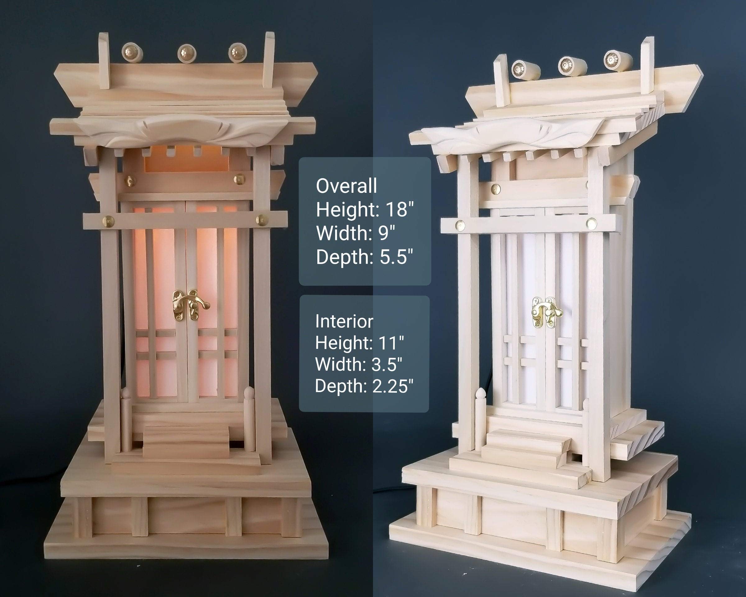 Buy Shinto Kamidana with shoji doors to house Ofuda. Mini Jinja. Kami ...