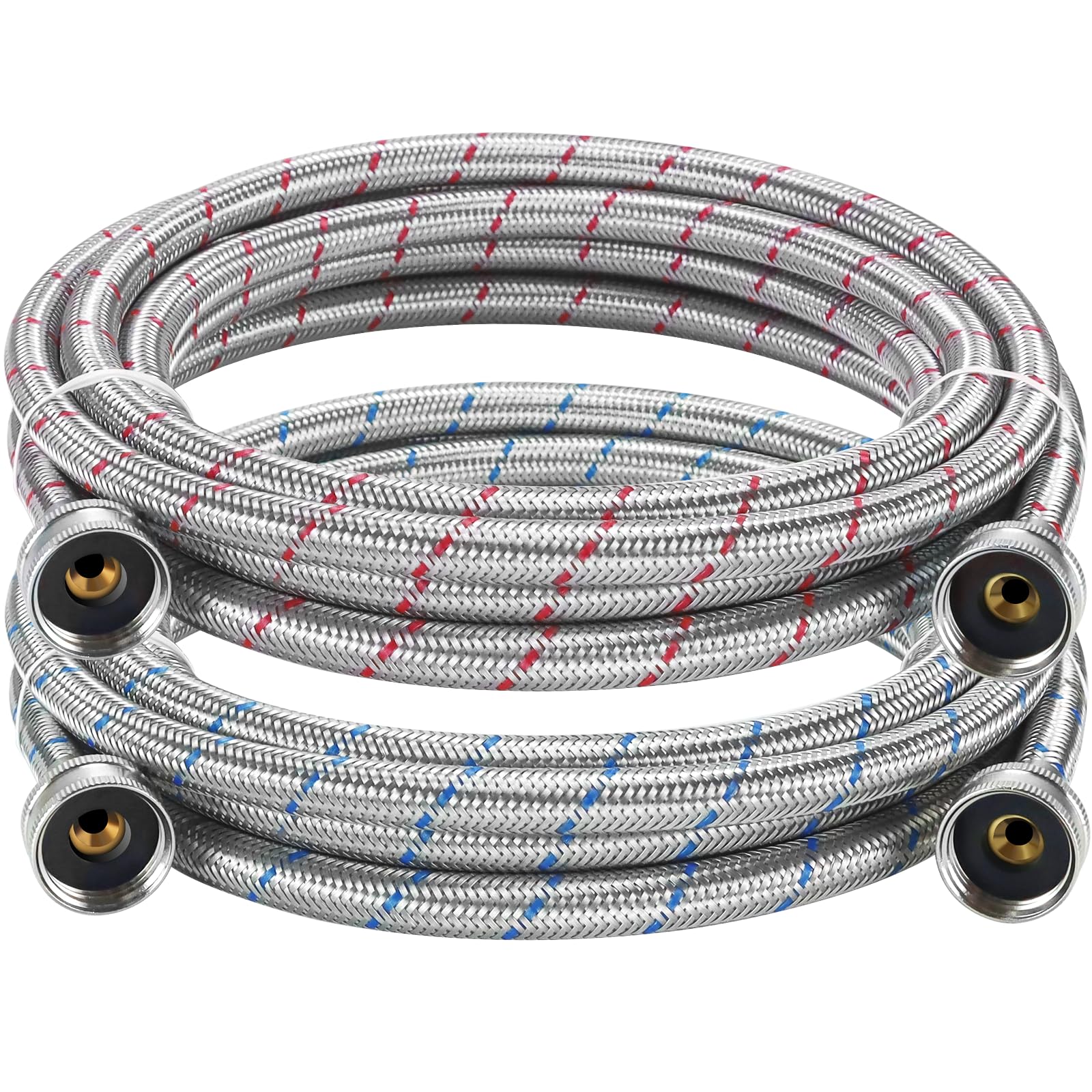 Amazon.com: 15FT Long Stainless Steel Washing Machine Hoses Hot and ...