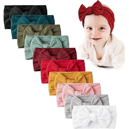 Amazon.com: 16PCS Baby Headbands with Baby Girls Bows Knotted Hairbands ...