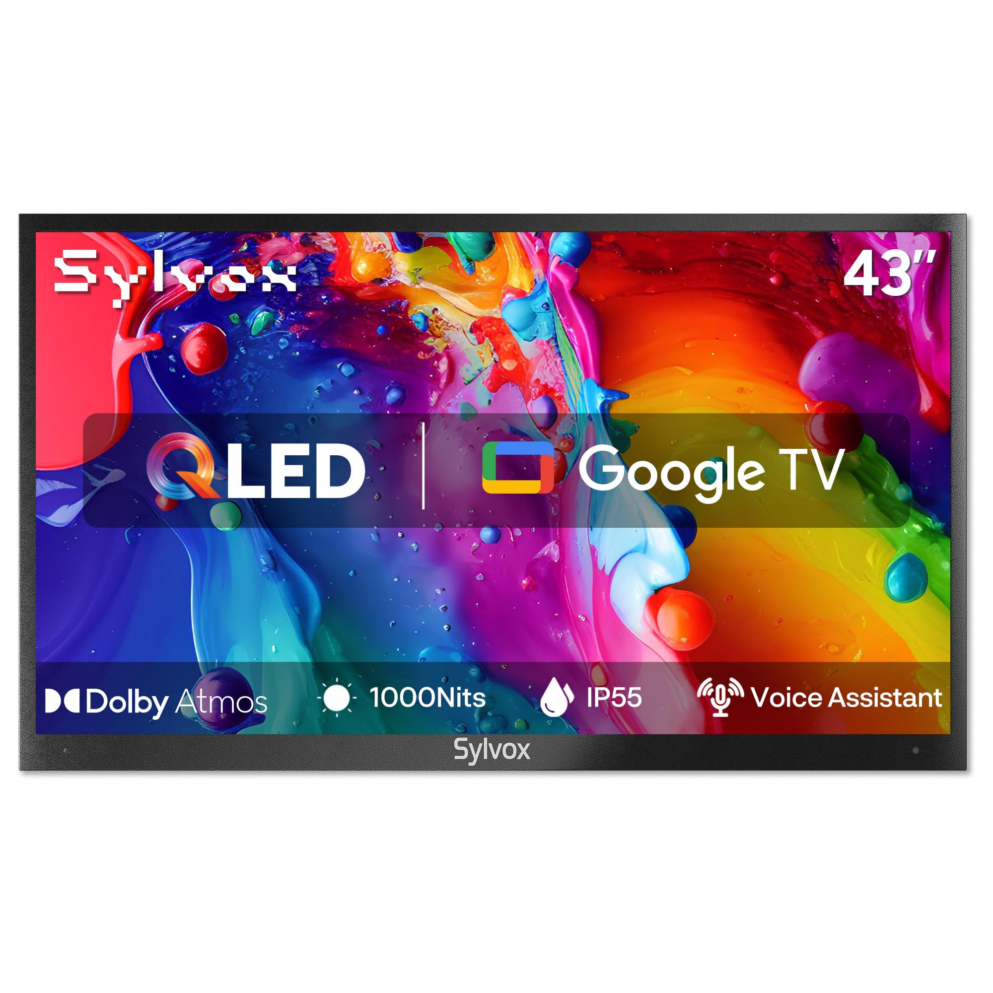 Amazon.com: SYLVOX 43'' Outdoor Google TV Waterproof 4K QLED Television ...