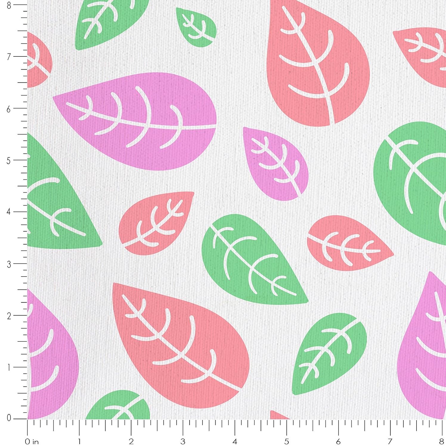 Colourful Leaf Pattern 100% Linen Fabric for Light Upholstery, Curtains ...