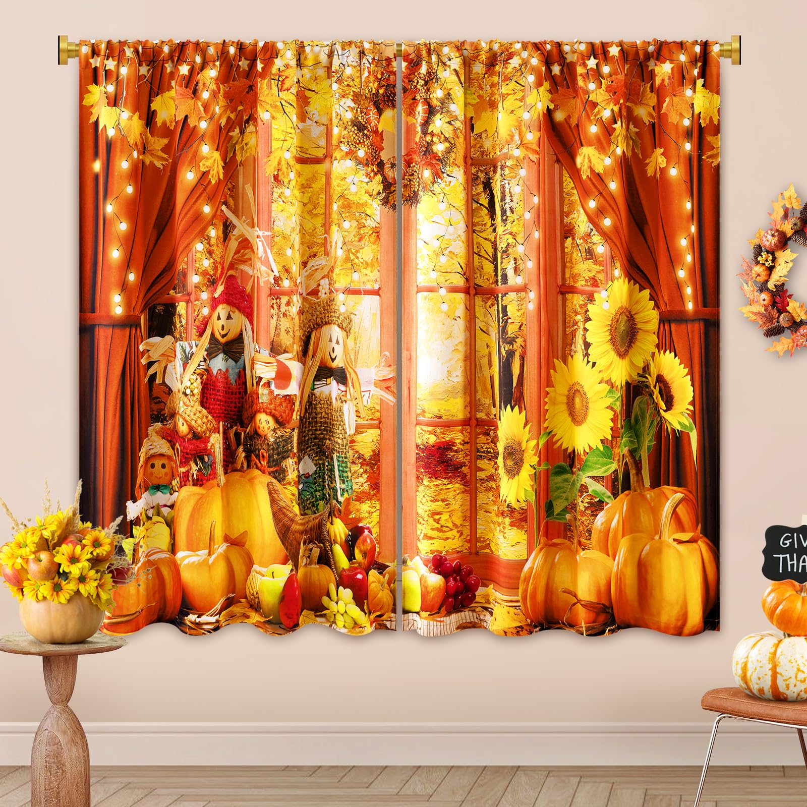 Amazon.com: FRAMICS Fall Curtains for Living Room, Fall Scenery ...