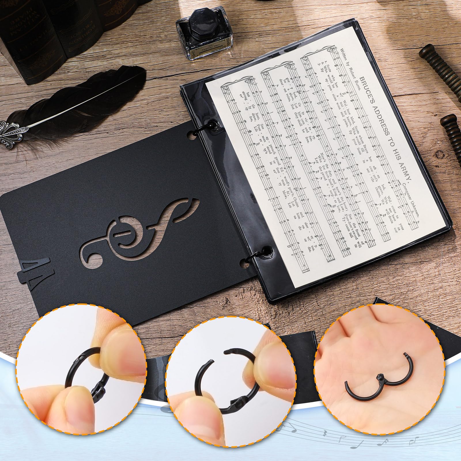Snapklik.com : Feifeiya 11 Pcs Flip Folio Folder, Marching Band Music ...
