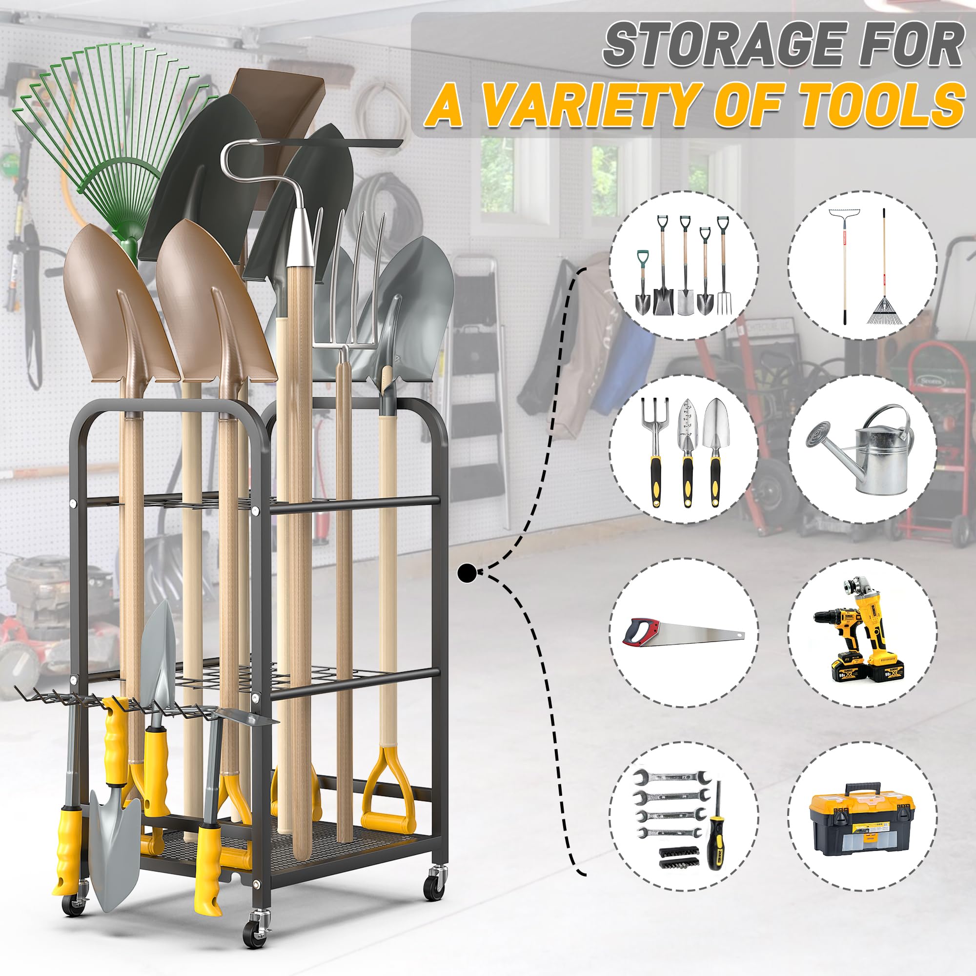 Snapklik.com : Ultrawall Garden Tool Organizer Stand, Yard Tool Storage ...