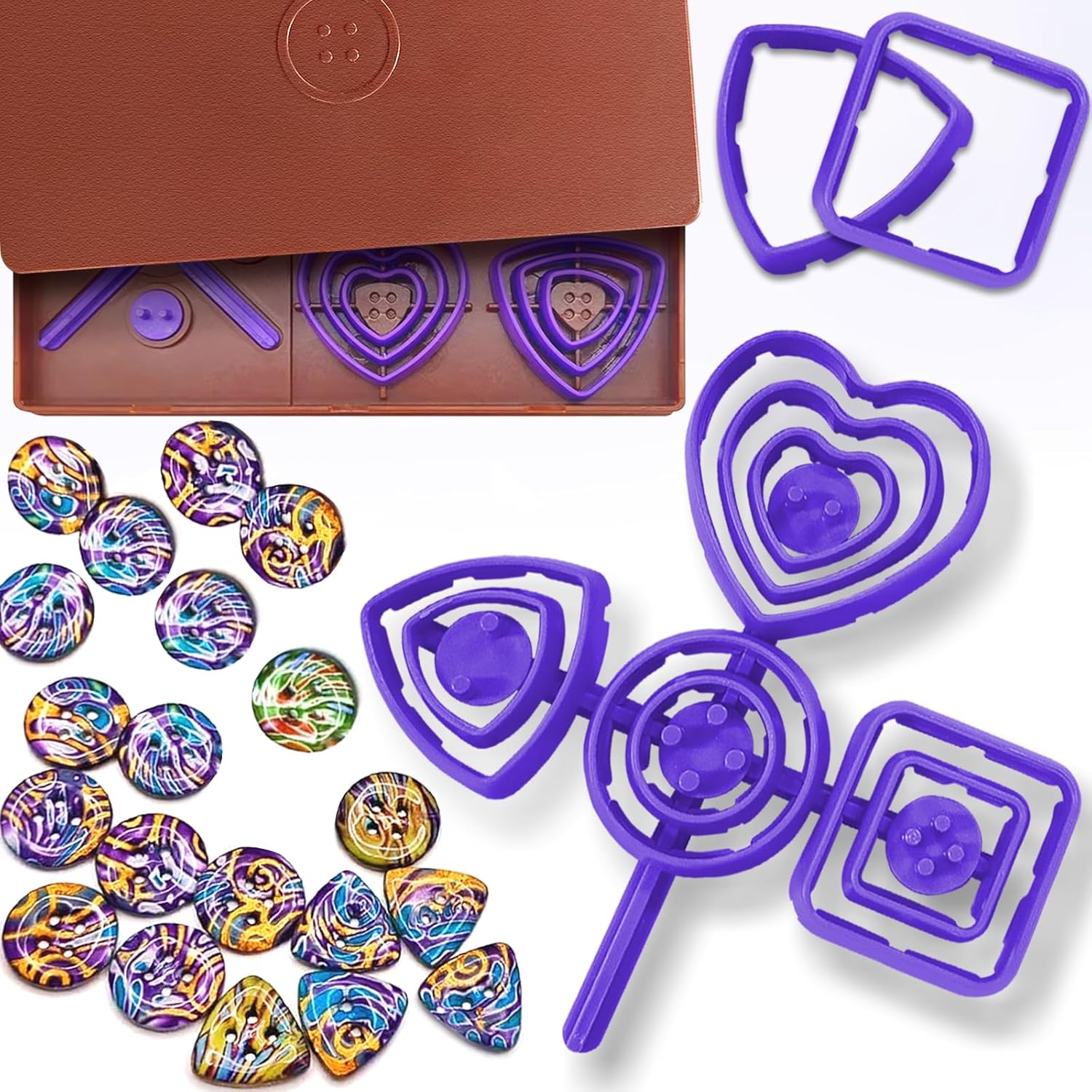 Amazon.com: DIY Buttons Toolkit Set - 12 Multi-Sized Cutters and 4 Fun ...