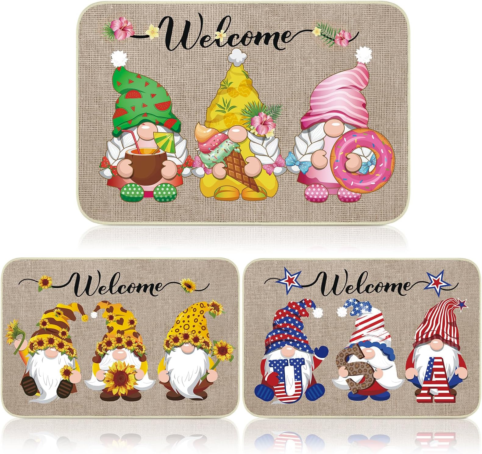 Amazon.com: Briarwood Lane Spring Gnome Sweet Gnome Mini Mat 22" x 10 ...
