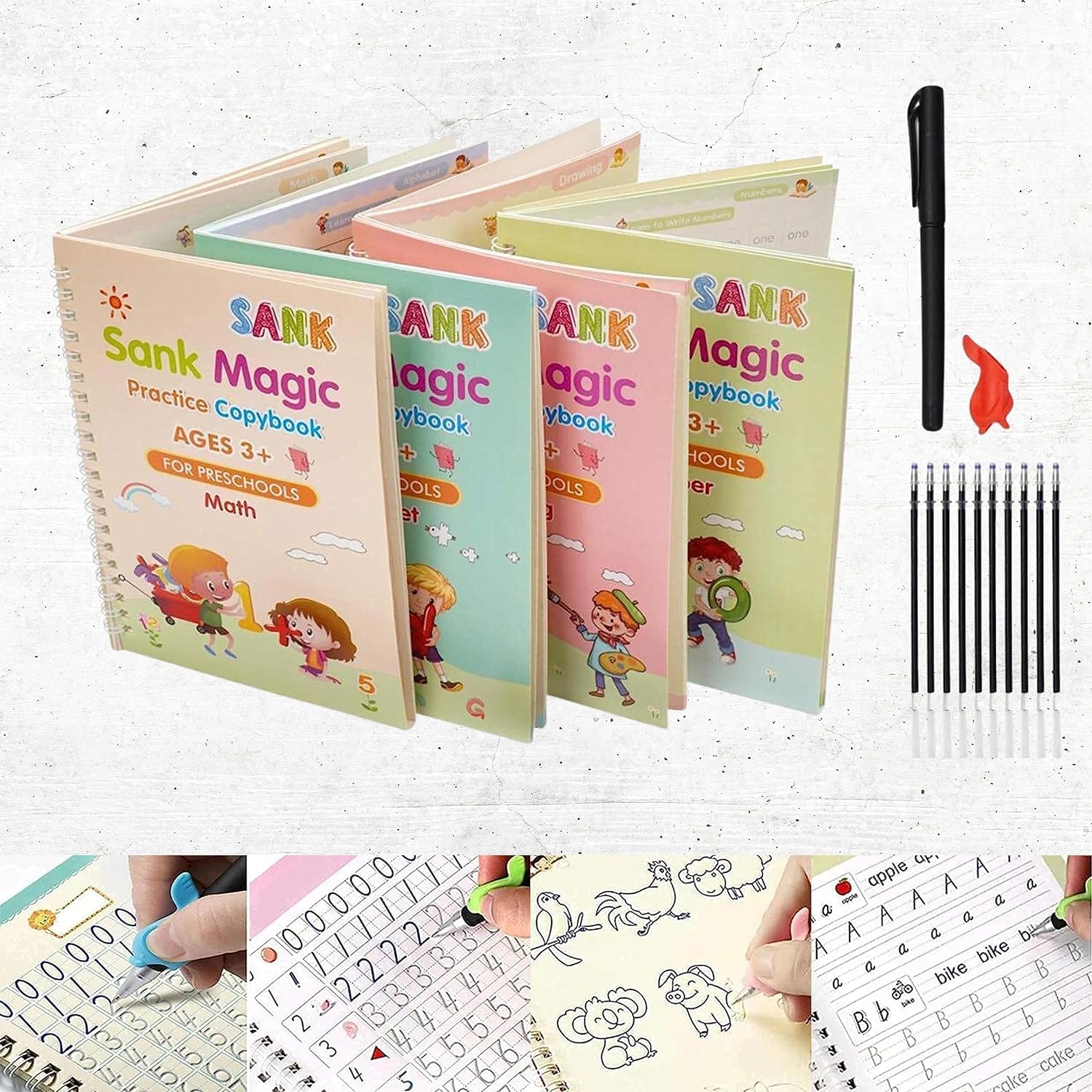 Mrinita Sank Magic Practice Copybook for Kids: 4 Magic Book for Kids ...