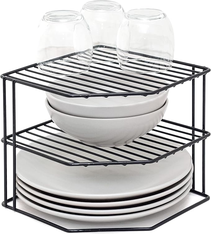 simplywire – 3 Tier Plate Rack - Kitchen Cupboard Organiser – Black ...