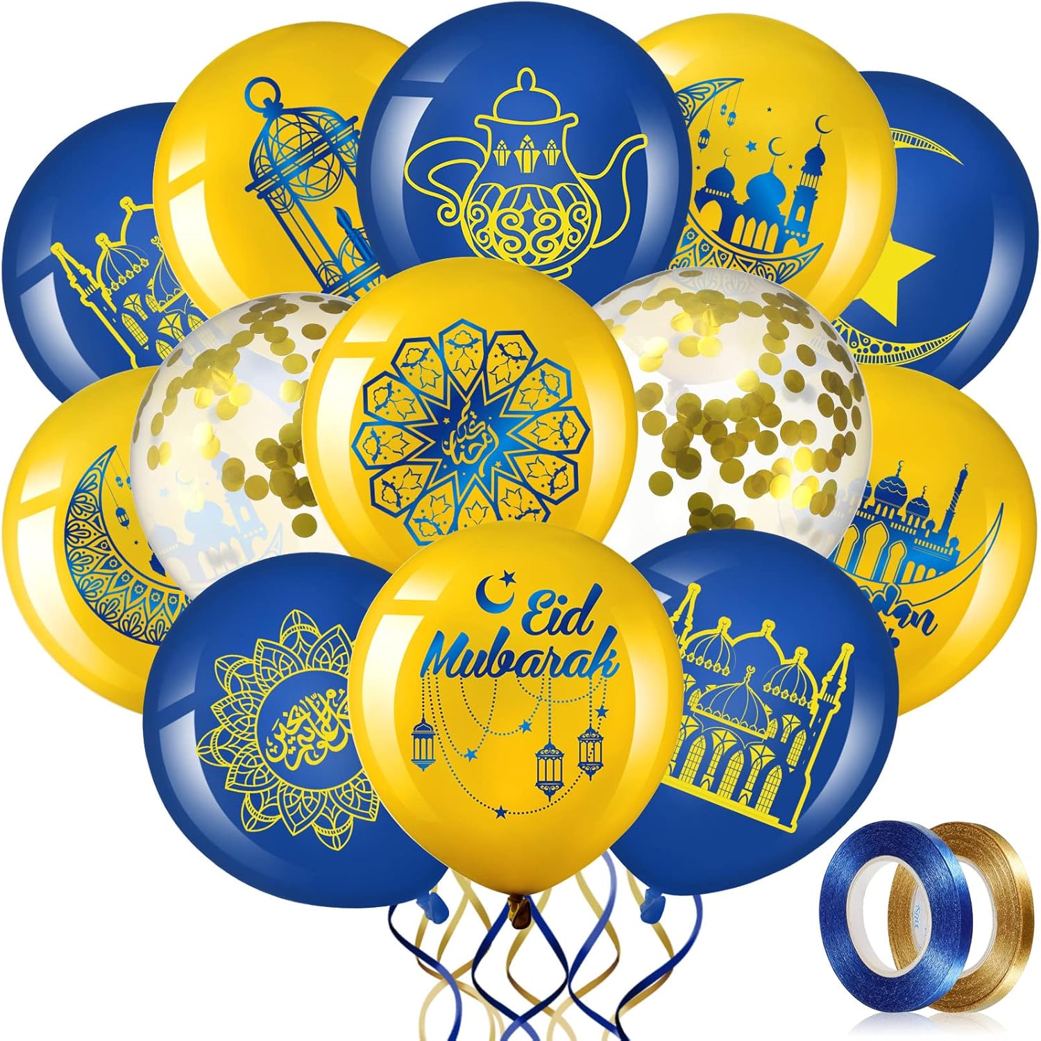 Amazon.com: 60 Pcs Ramadan Mubarak Balloons Eid Mubarak Party Decor ...