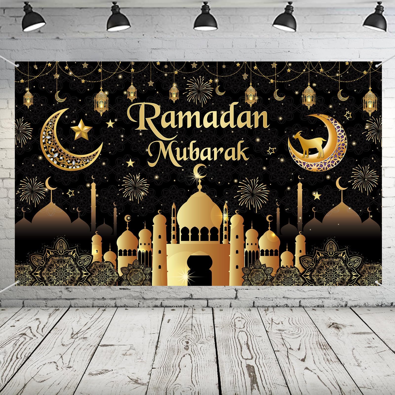 Ramadan Mubarak Banner 2024, Extra Large Fabric Eid Kareem Backdrop for ...