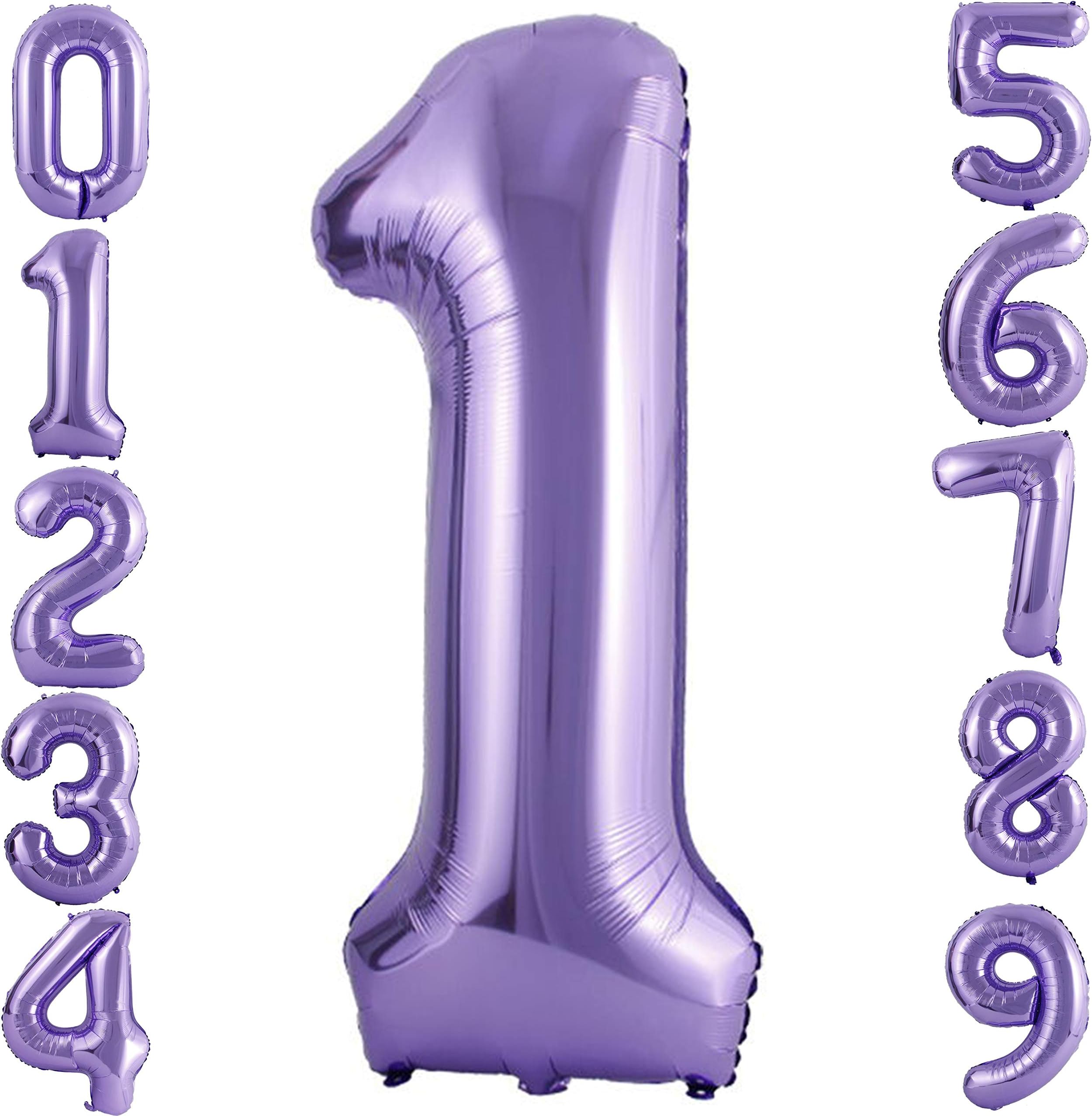 Amazon.com: PartyMart Purple Foil Balloons Number 1, 40 inch : Home ...