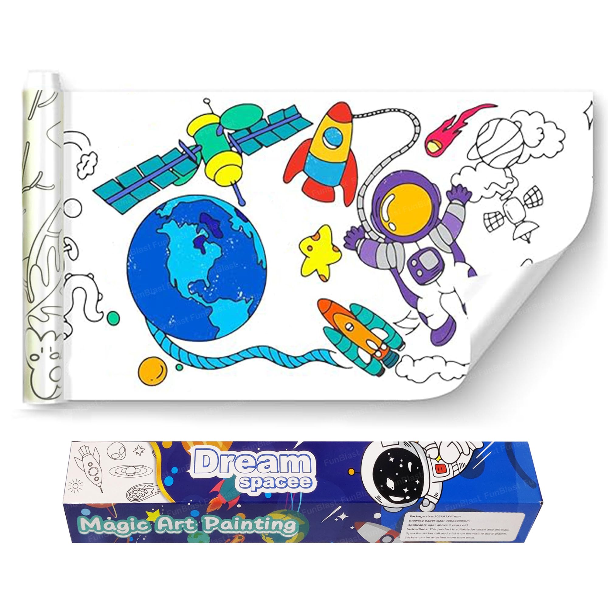 FunBlast Children's Drawing Roll, Coloring Paper Roll for Kids, 30 X ...