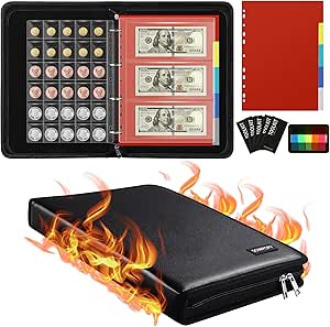 Amazon.com : SOWPOPY Fireproof Coin Collection Book Holder for ...