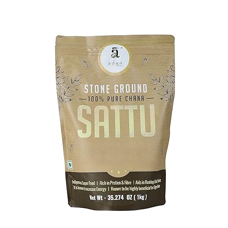 Adya Organics Sattu | 100% Pure & High-Protein Roasted Chana Powder ...