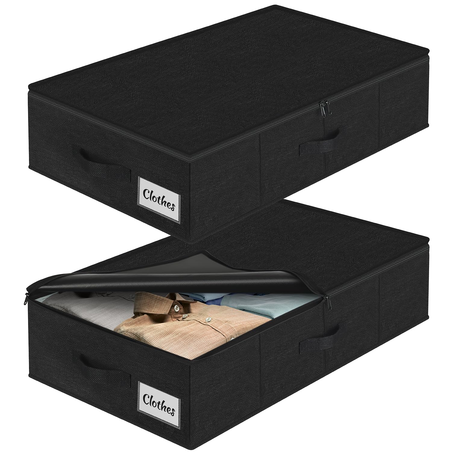 Amazon.com: Under Bed Storage Container Bin 2 Pack, Low Profile ...