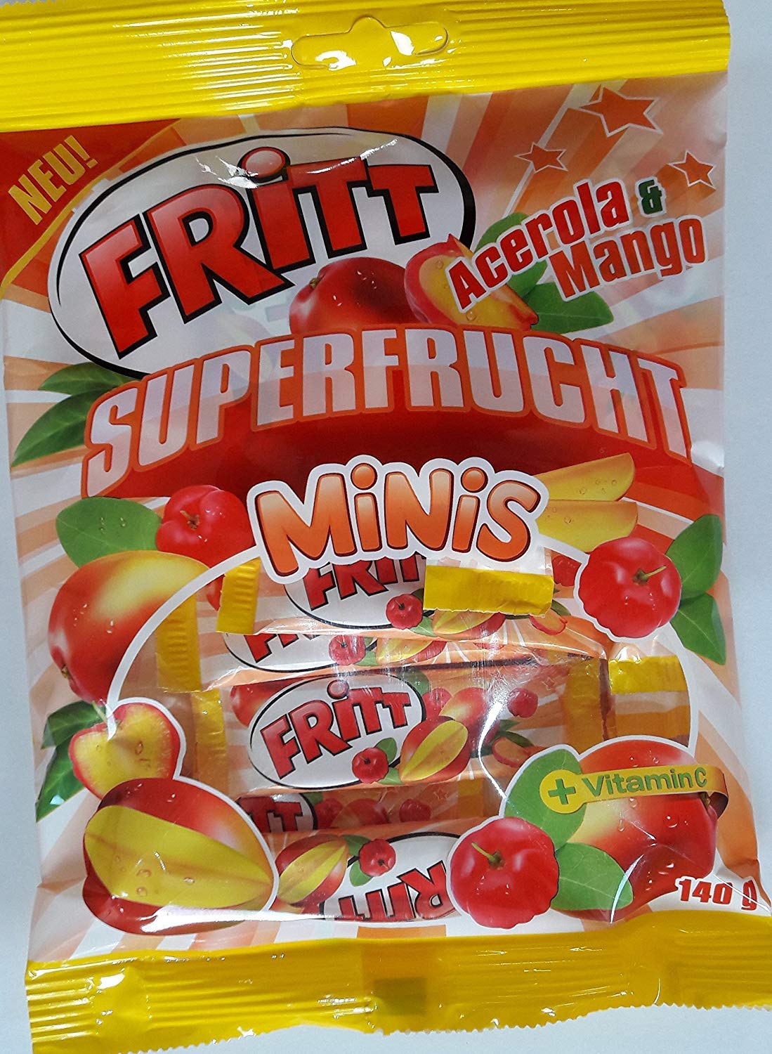 Buy German Fruit Chewy Candy Fritt Superfruit Minis Kaubonbon Acerola ...