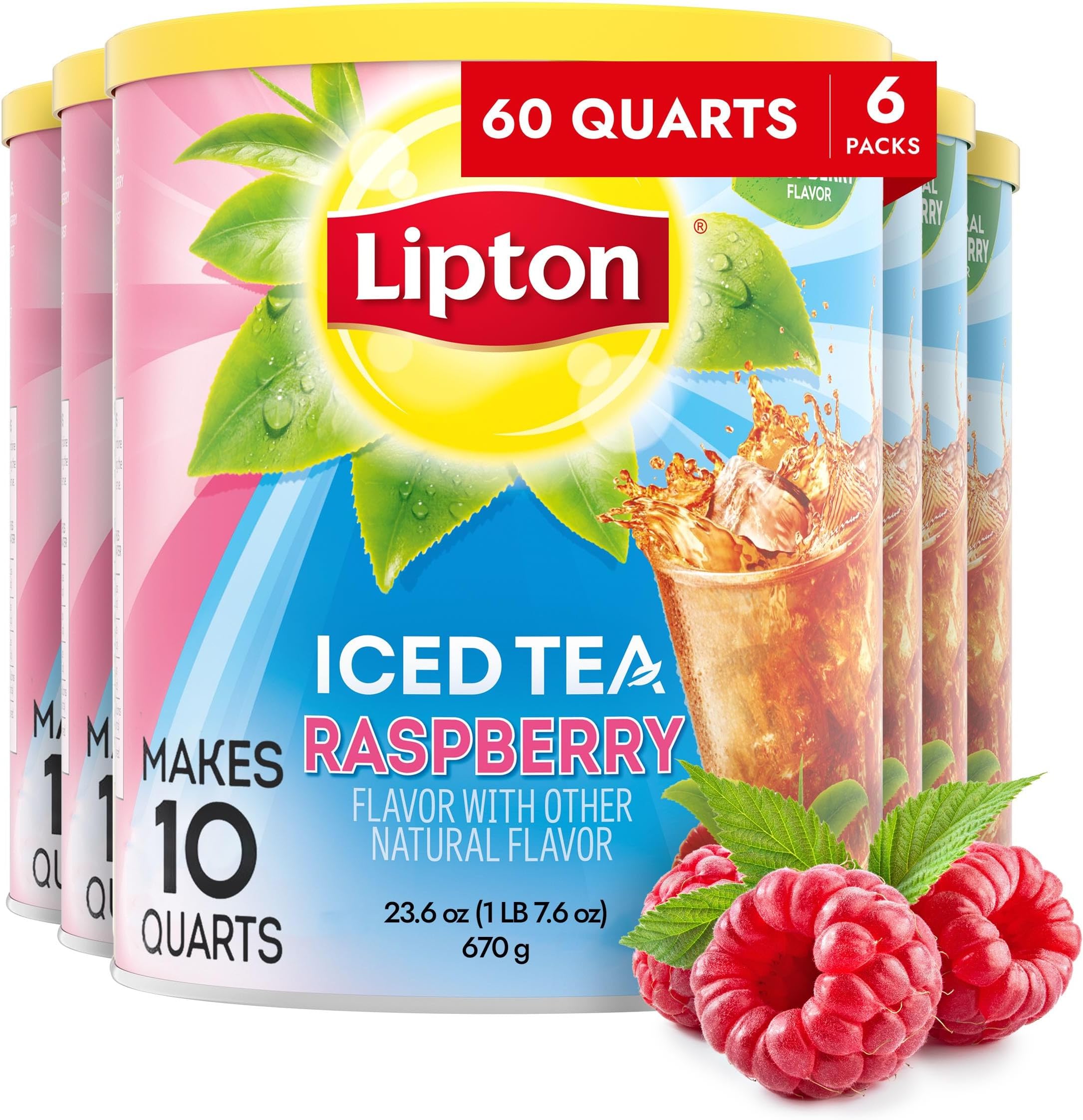 Amazon.com : Lipton Iced Tea Mix, Raspberry 23.6 oz (670g) : Grocery ...