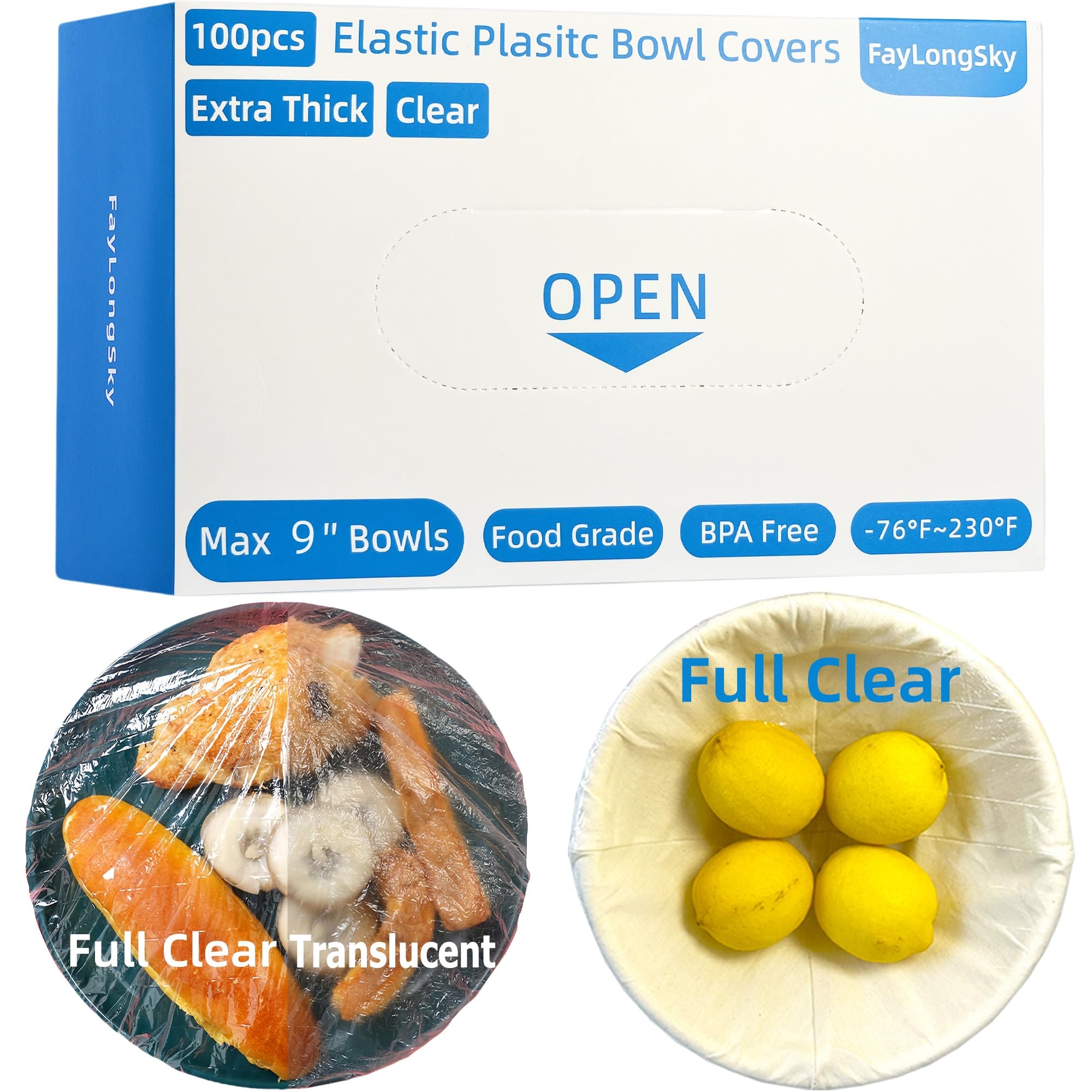 Amazon.com: Full Clear Extra Thick 100pcs Bowl Covers for Bread ...