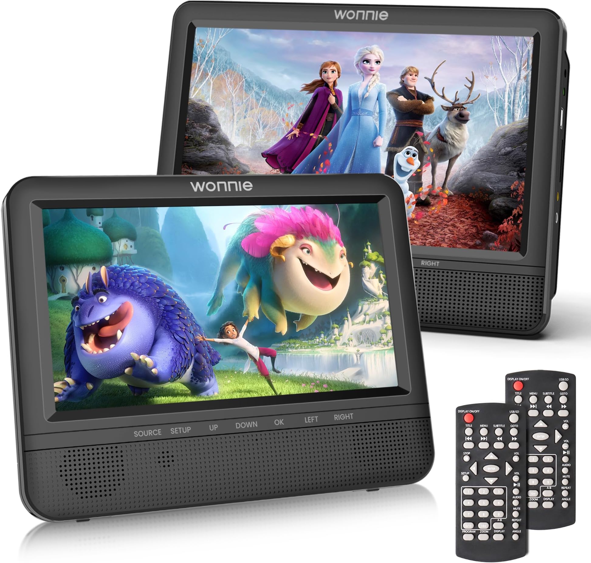 WONNIE 7.5" Dual DVD Players for Car Portable DVD Players with Dual ...