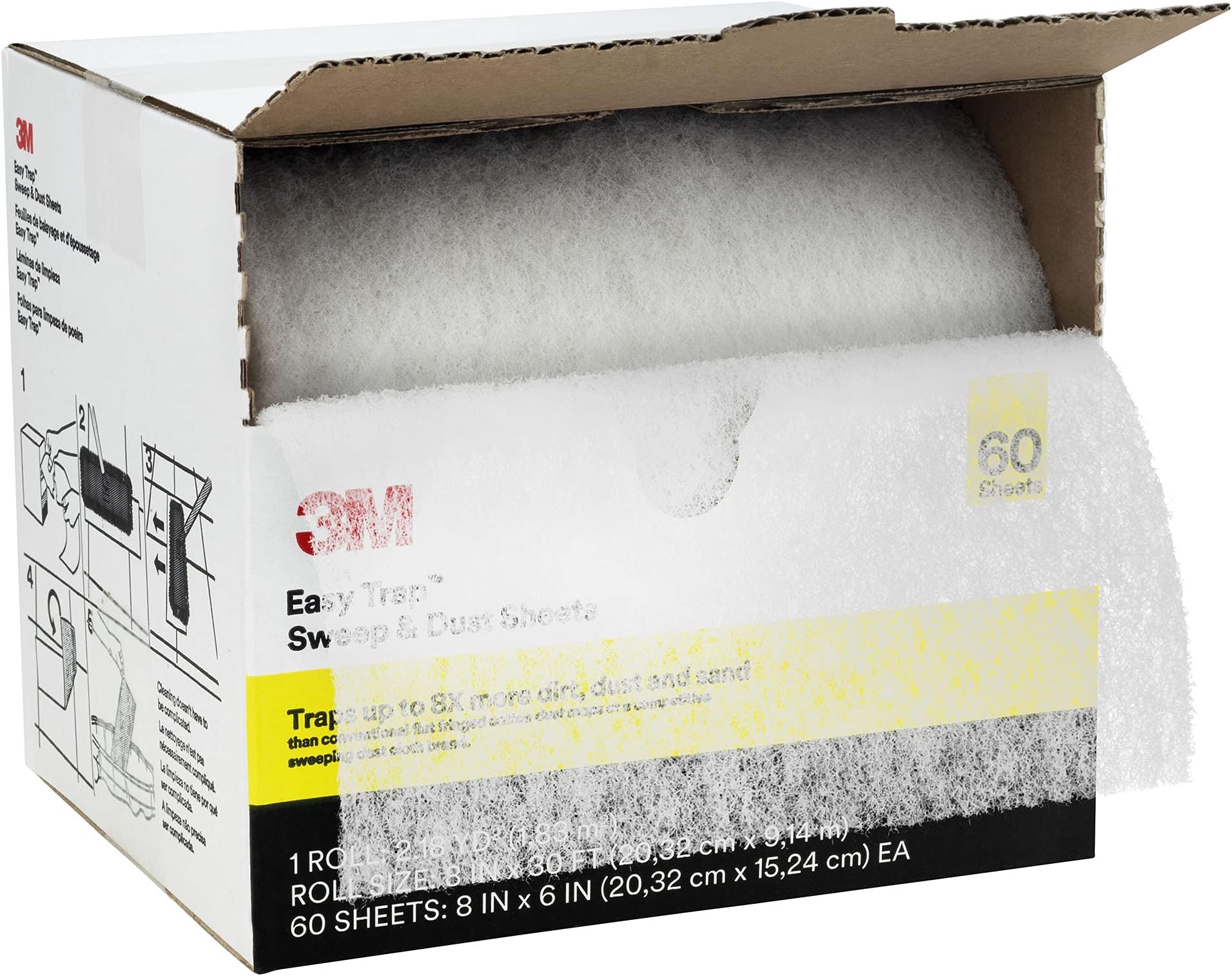 Amazon.com: 3M 59032W Easy Trap Duster, 5-Inch X 30ft, White, 60 Sheets ...