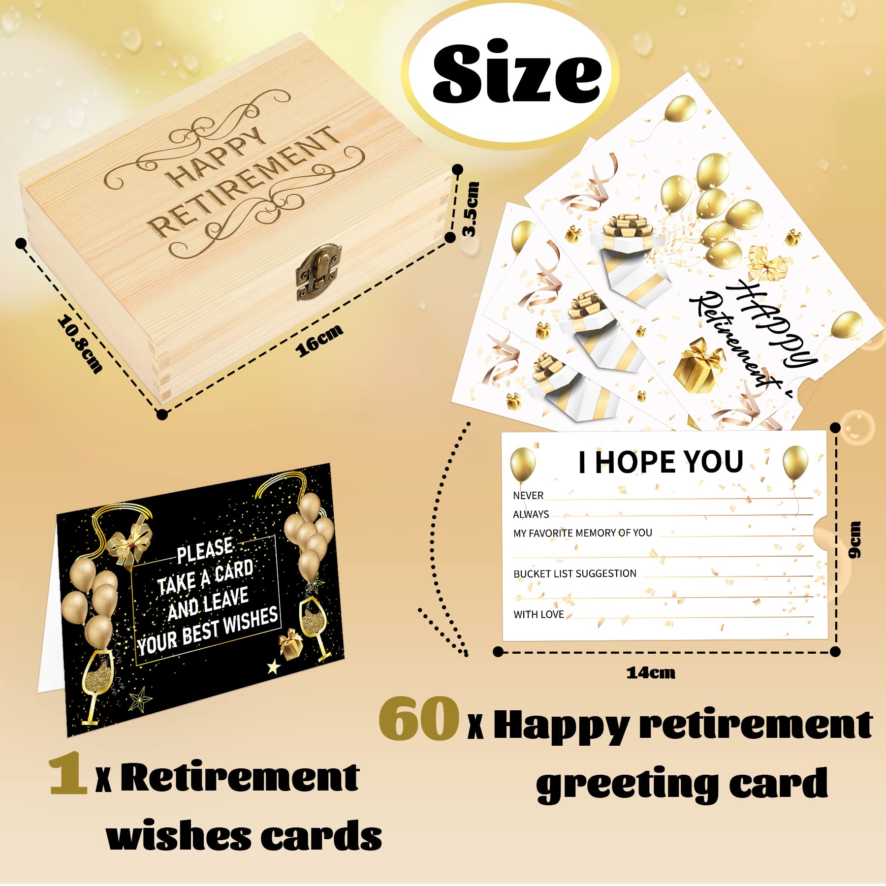 Snapklik.com : 60PCS Retirement Card, Happy Wishes Card Box, Well Wish ...
