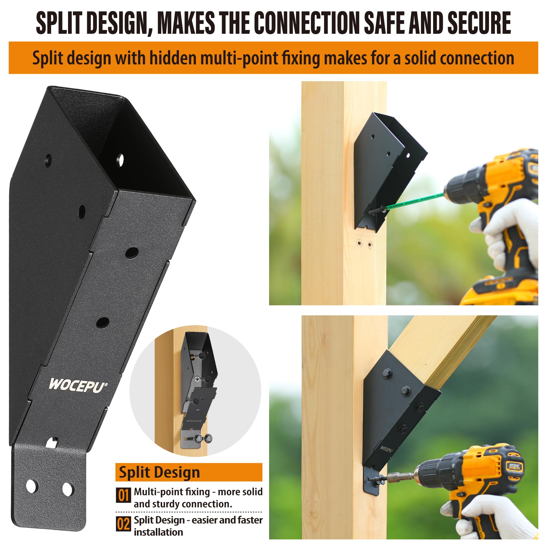 Snapklik.com : Wocepu 4pack 45 Degree Angle Support Bracket, For 2x4