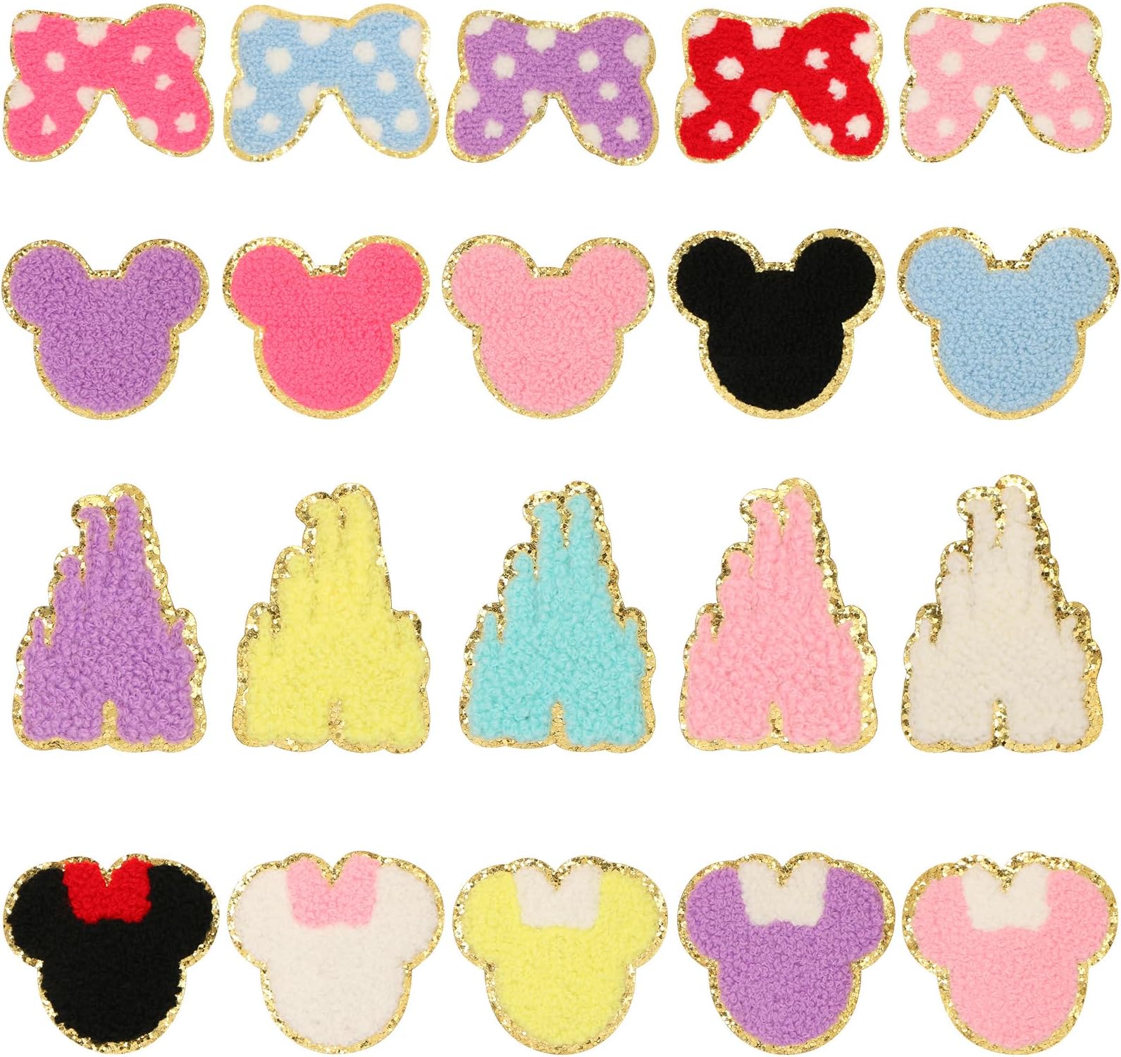 Amazon.com: 16 PCS Chenille Mouse Head Iron on Patches, CCOZN Colorful ...