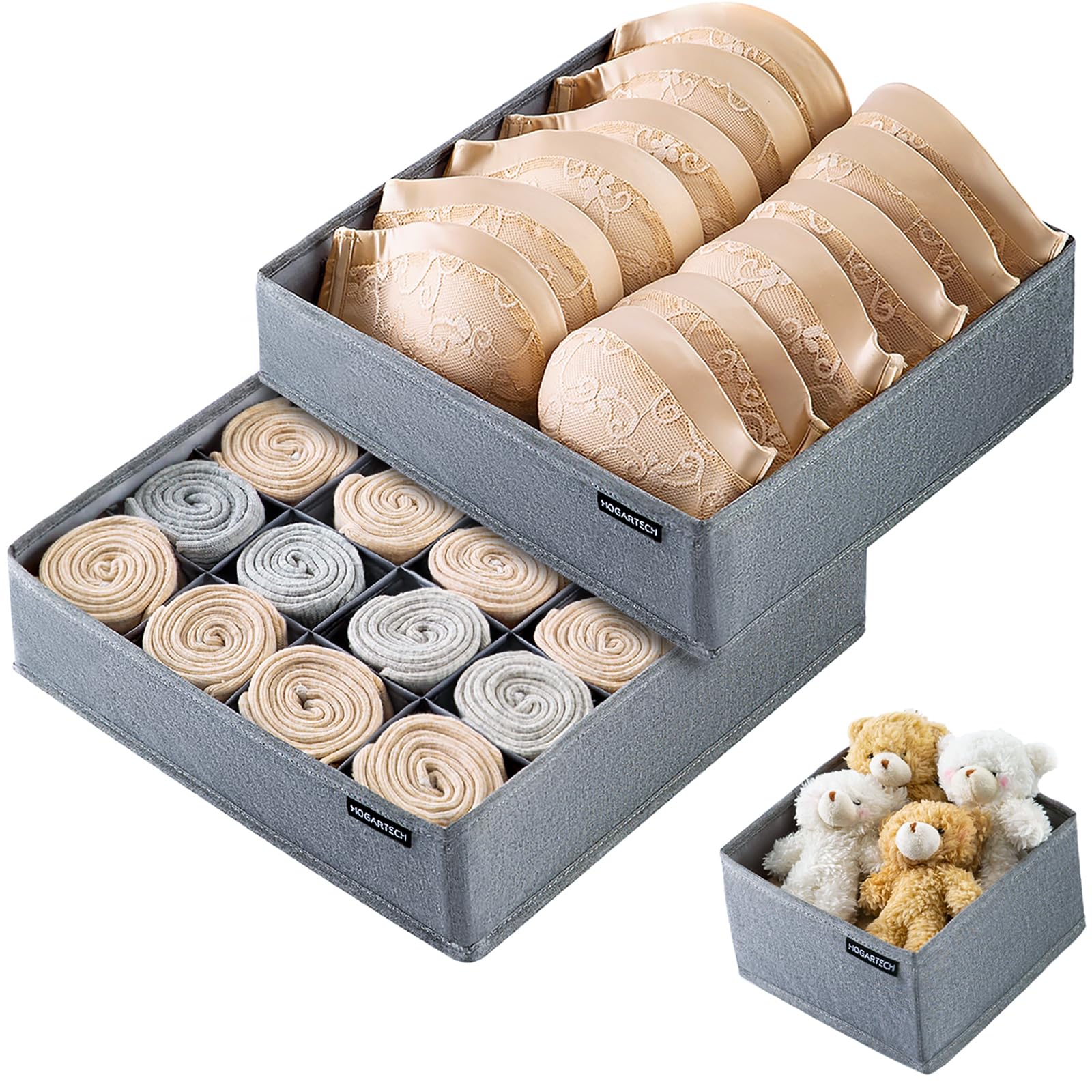 Oxford Cloth Sock and Underwear Drawer Organizer, Fabric Drawer ...