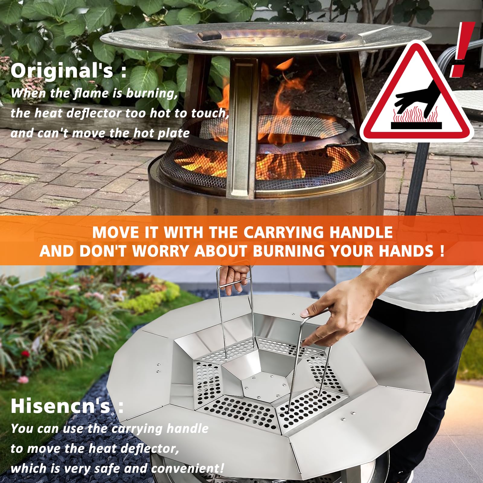 Snapklik.com : Hisencn Heat Deflector For Solo Stove Yukon Fire Pit