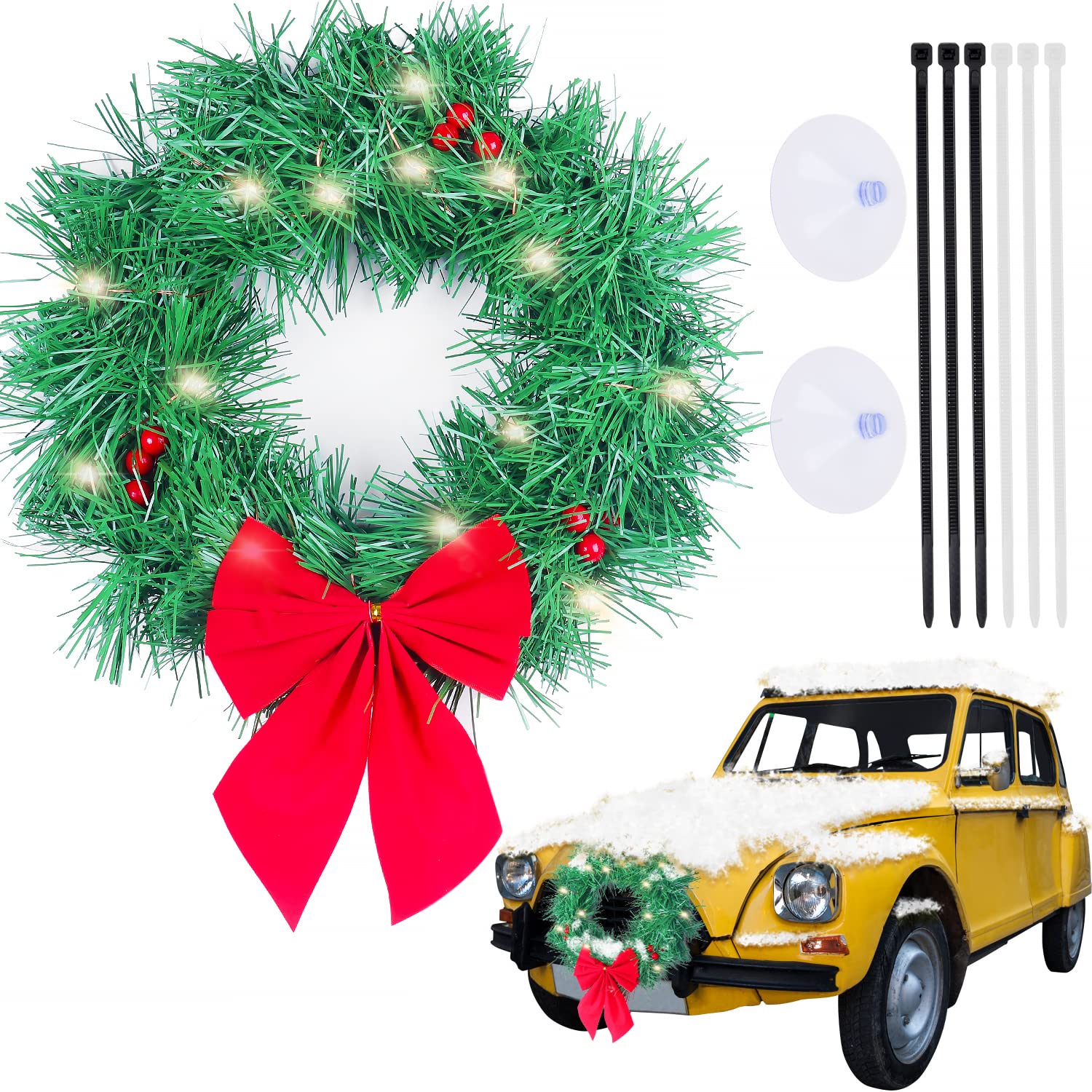 Christmas Wreath On Car