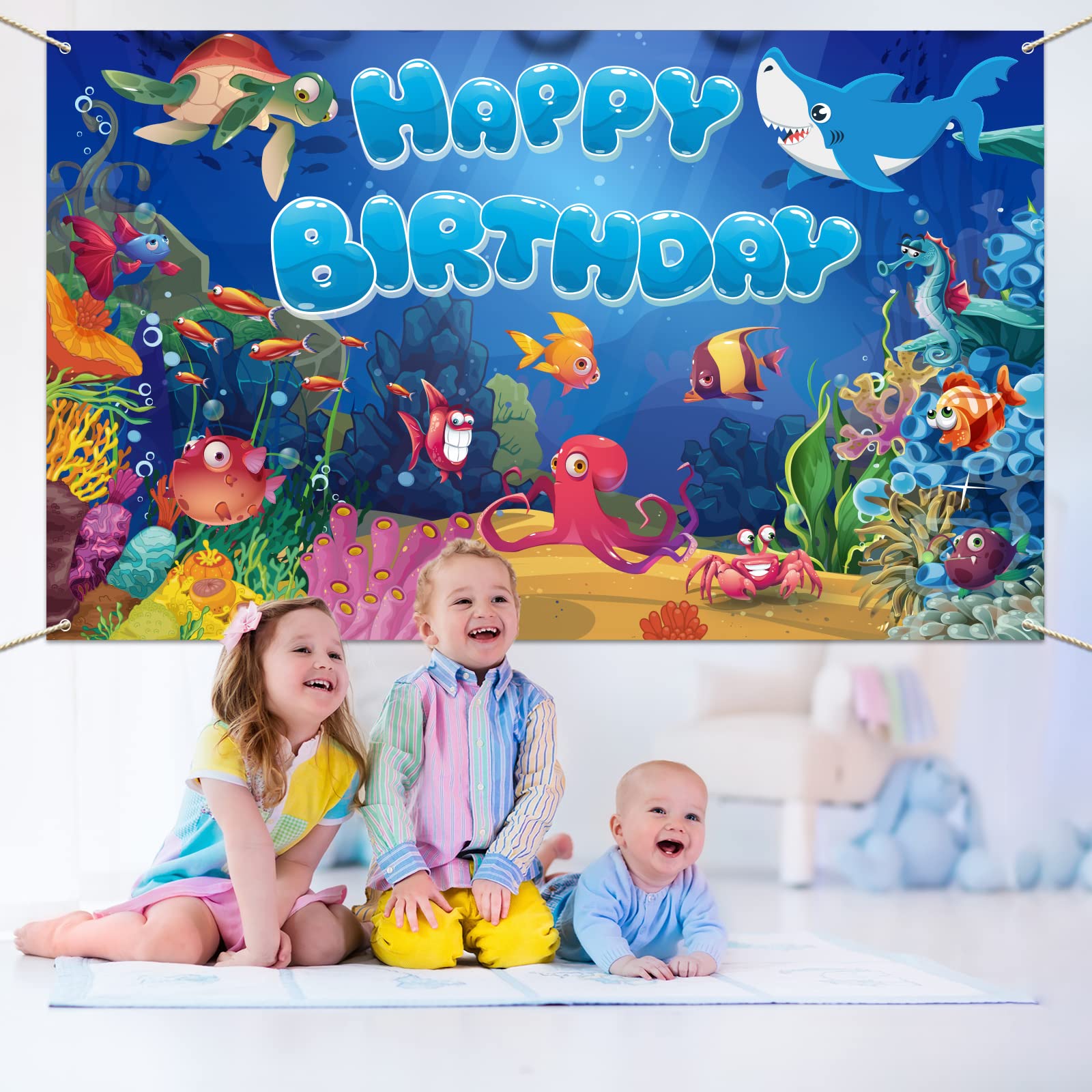 Ocean Theme Birthday Party Decorations Ocean Animals Backdrop ...