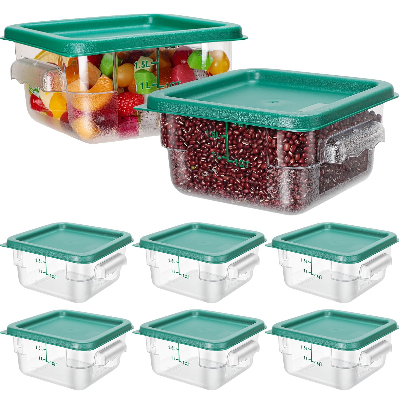 Amazon.com: Lallisa 8 Pcs 2 Quart Food Storage Containers with Lids ...