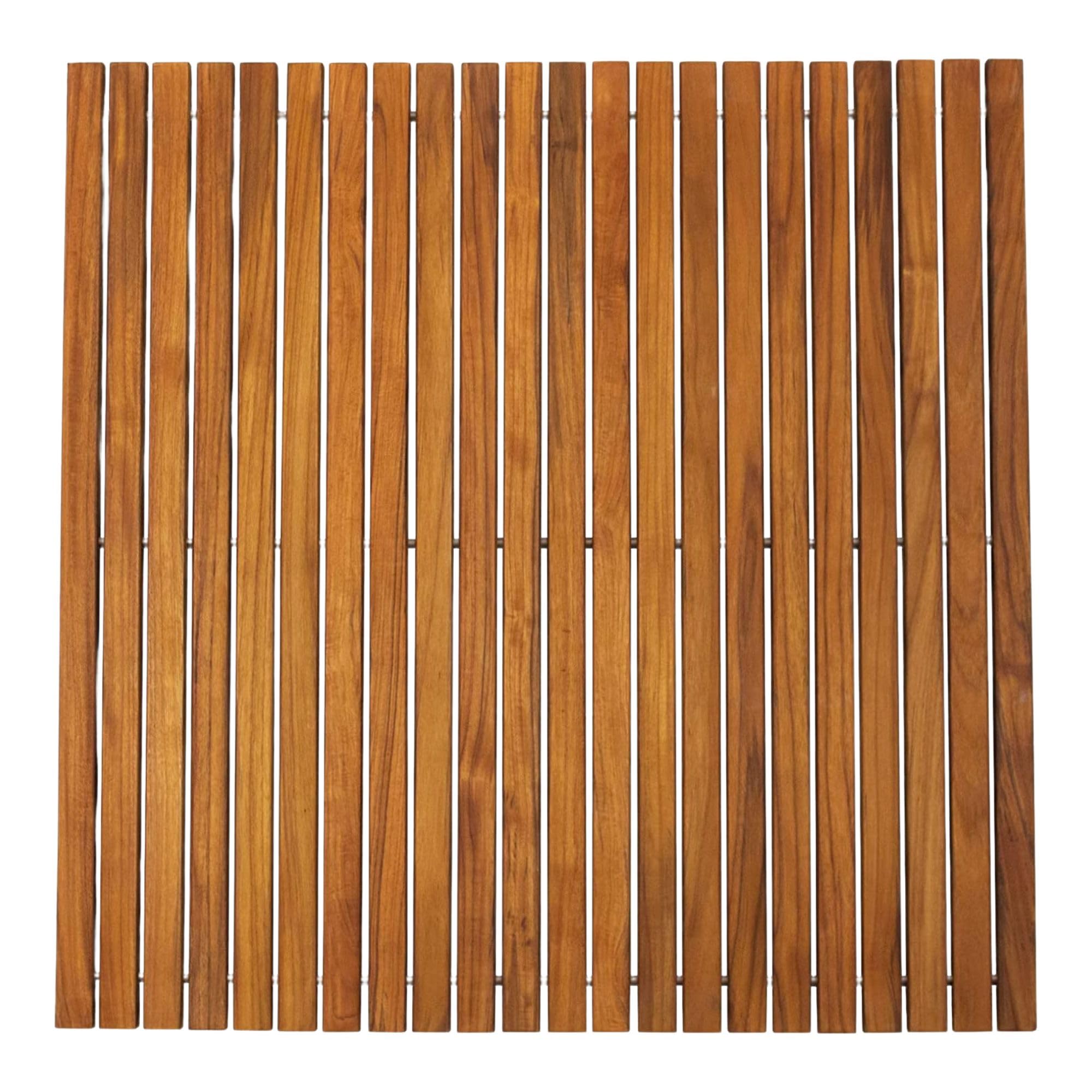Amazon.com: Nordic Teak 100% Solid Teak Wood String Mat - Indoor and ...