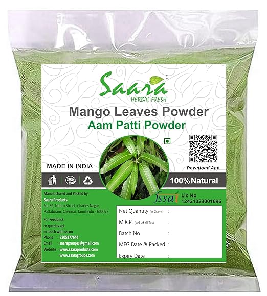 Buy Saara HERBAL FRESH Mango Leaves Powder, 850g, Aam Patti Powder, Maa ...