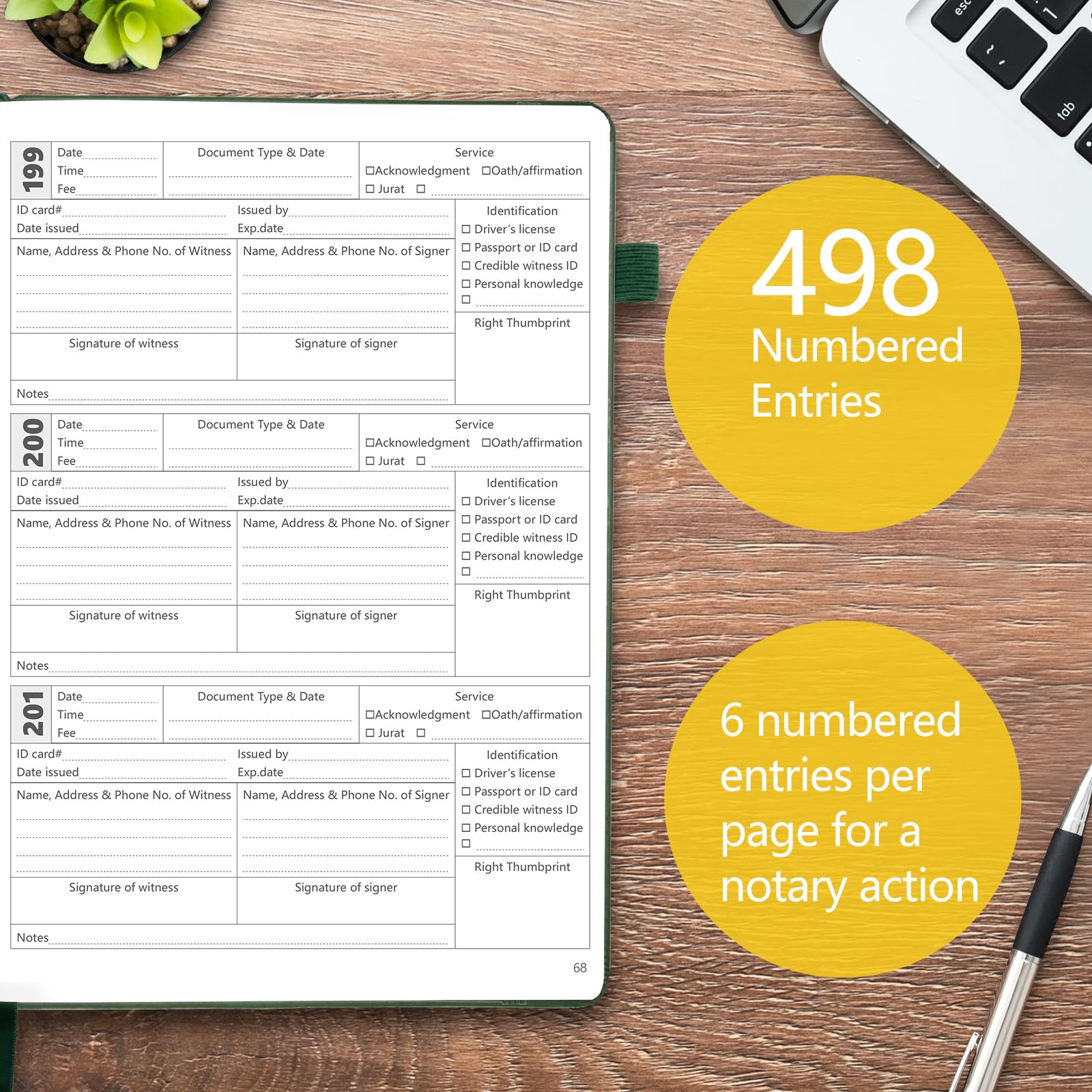 Snapklik.com : Notary Journal Log Book, 8.5”x11.2" Notary Log Book ...