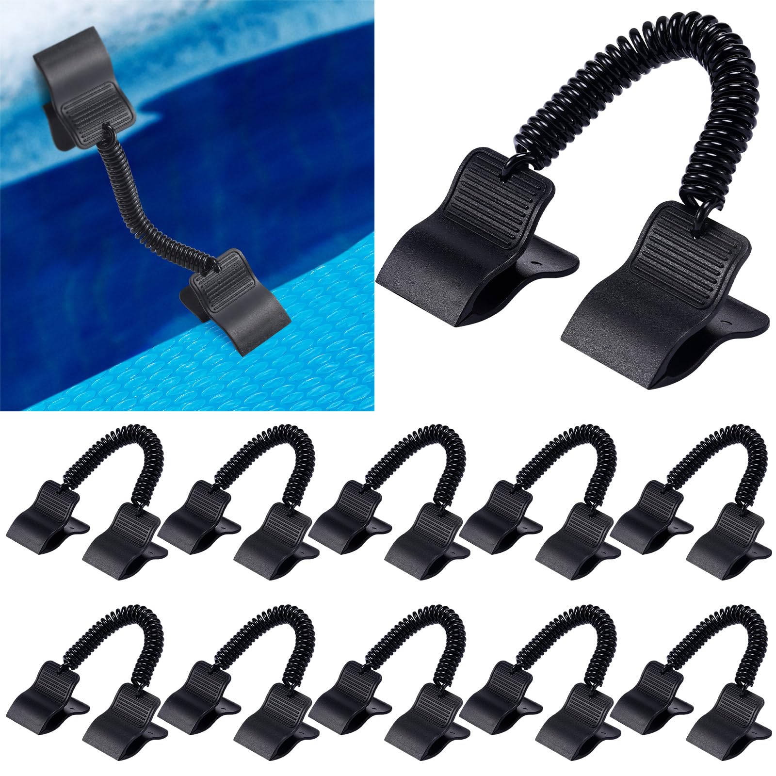 Amazon.com : Briwooody 12 Pcs Swimming Pool Cover Clips for Above ...