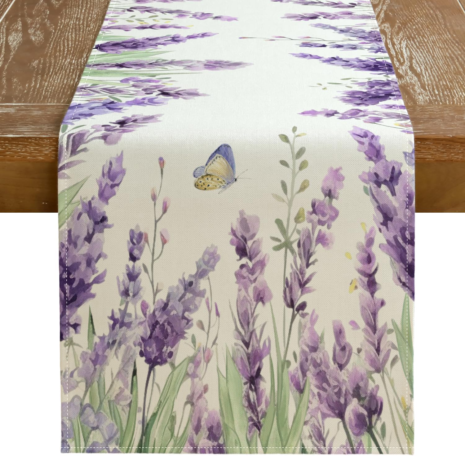 Amazon.com: Artoid Mode Purple Lavender Floral Butterflies Spring Table ...