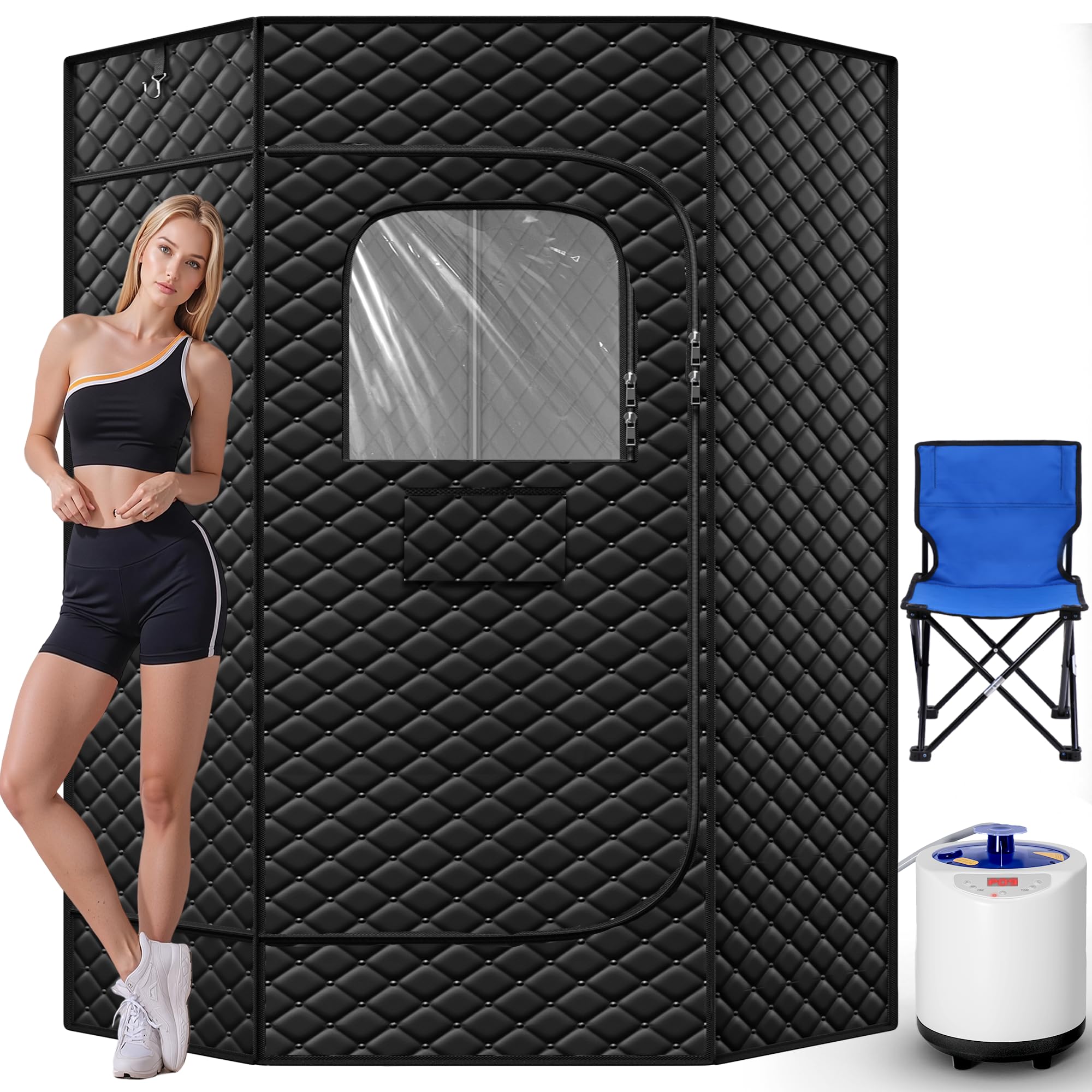 Portable Large Home Steam Sauna with 3L High Capacity Steamer, Personal ...