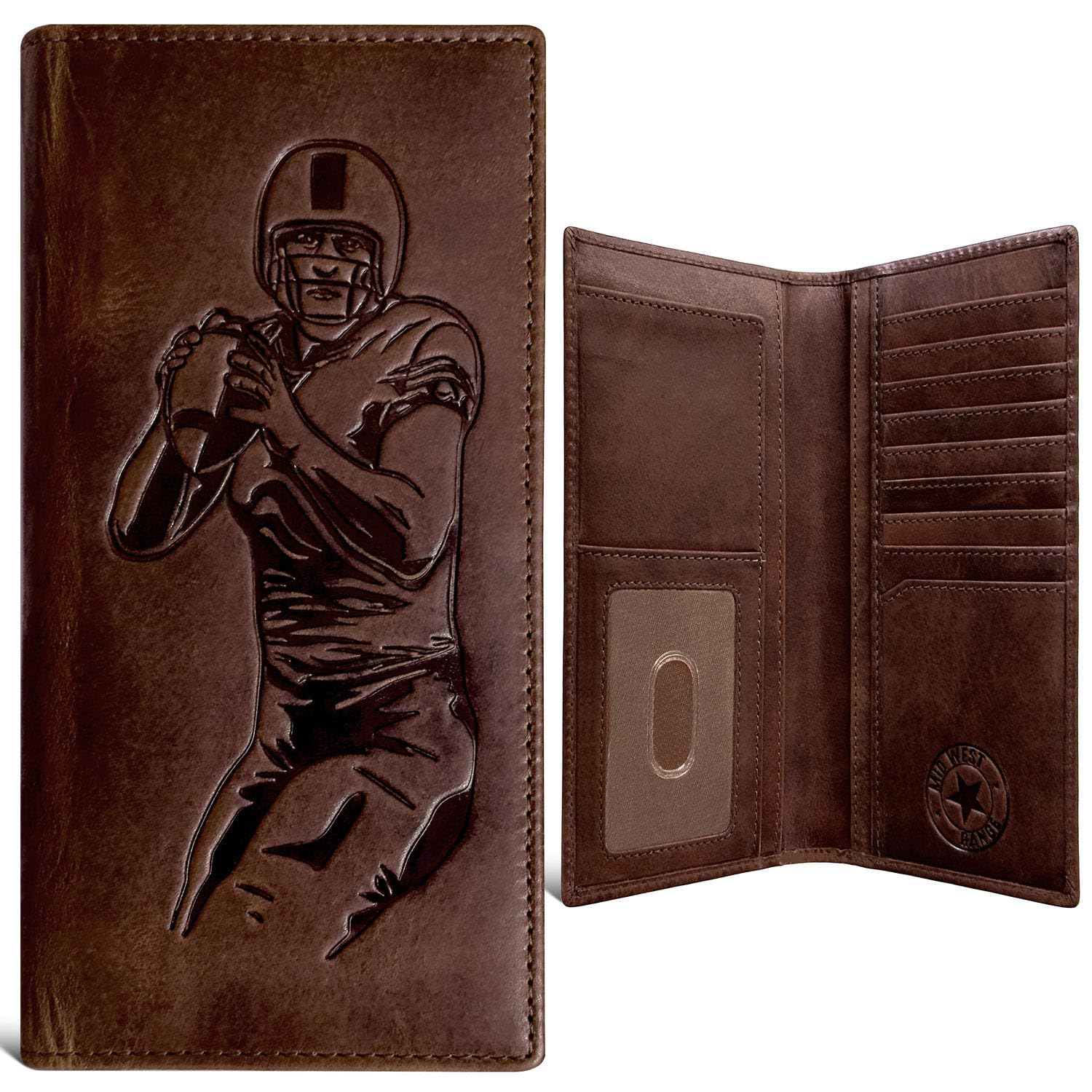 Amazon.com: MID WEST RANGE Quarterback Tall Wallet - Football Wallet ...