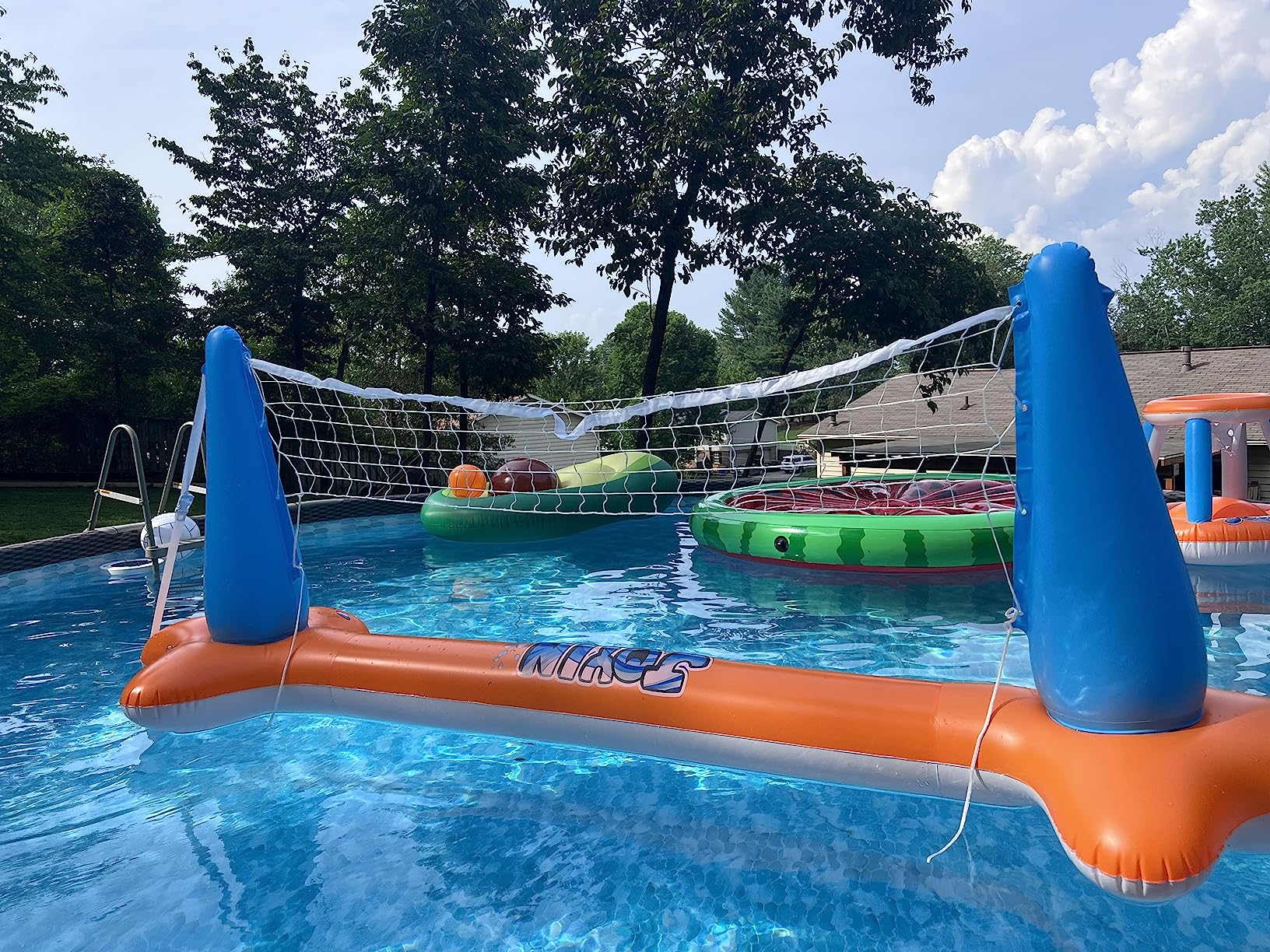 JOYIN Inflatable Pool Float Set: Volleyball Net & Basketball Hoops ...
