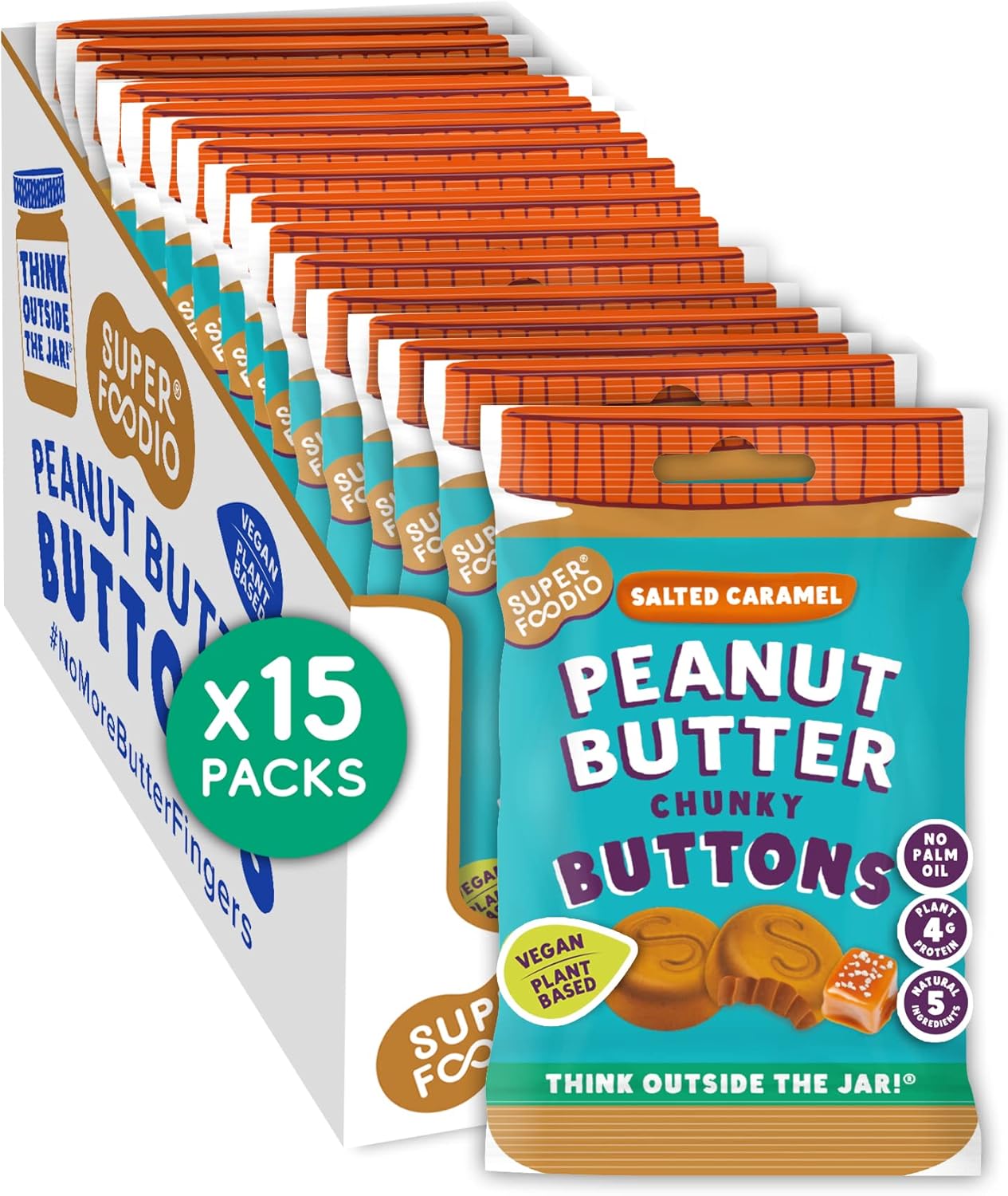 SUPERFOODIO Peanut Butter Buttons | Salted Caramel Flavour | Vegan ...