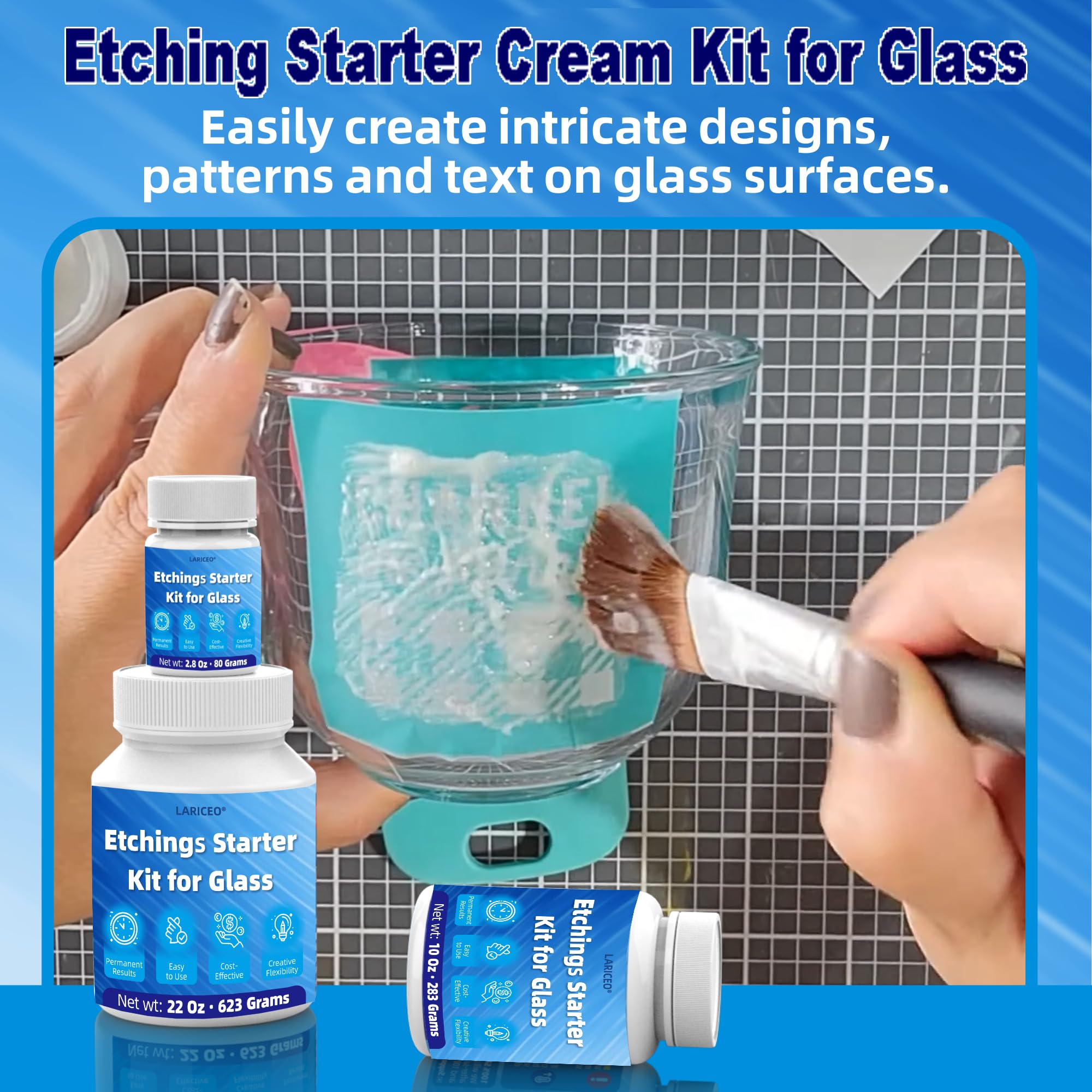 Snapklik.com : Glass Frosted Starter Etching Kit, Glass Frosted Etching ...
