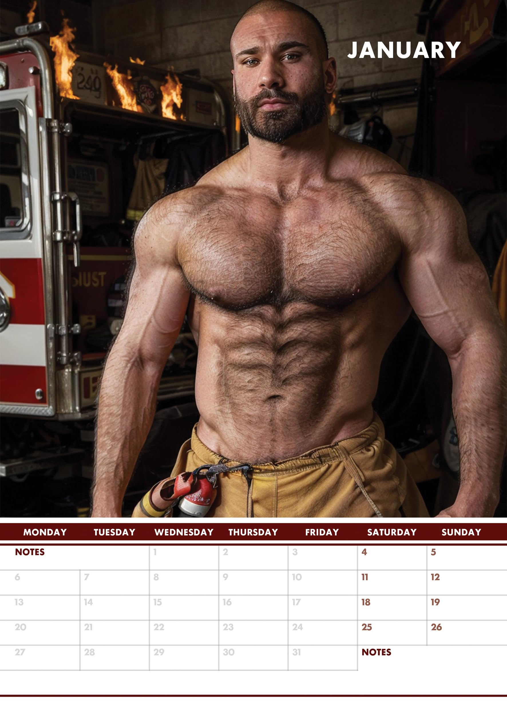 Firemen 2025 – A3 Size Wirobound Calendar – BigaMart