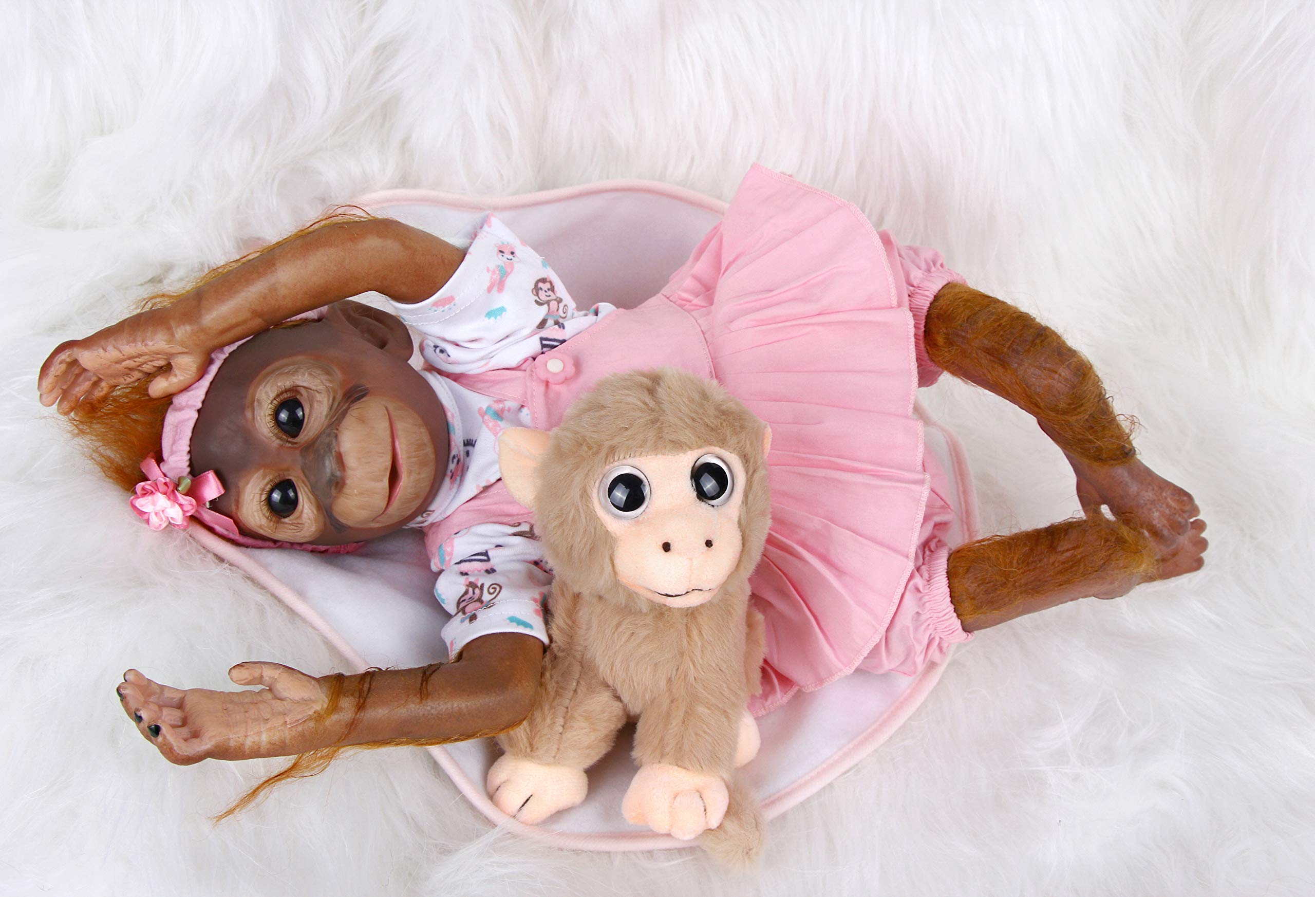 Buy ZIYIUI Reborn Monkey Doll Baby Girls 21inch 52cm Soft Silicone ...