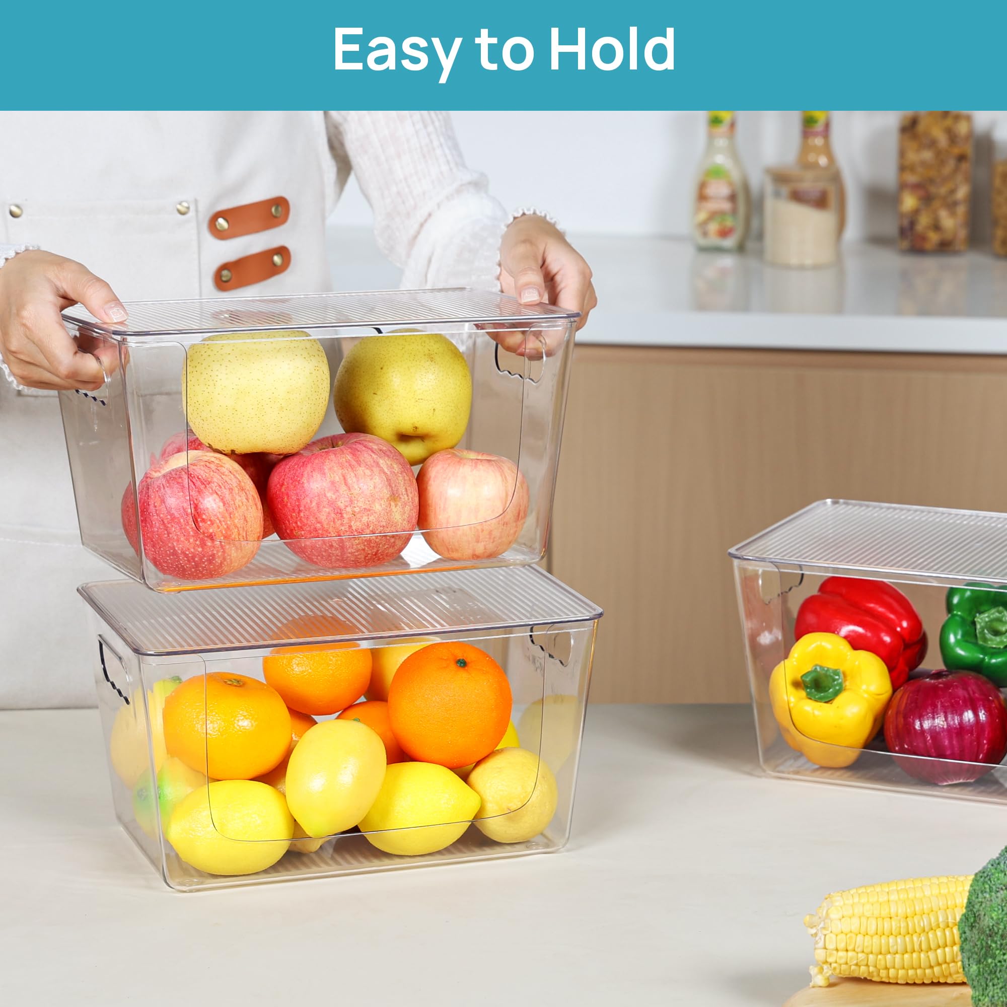 Snapklik.com : Vtopmart 6 Pack Clear Open Front Storage Bins
