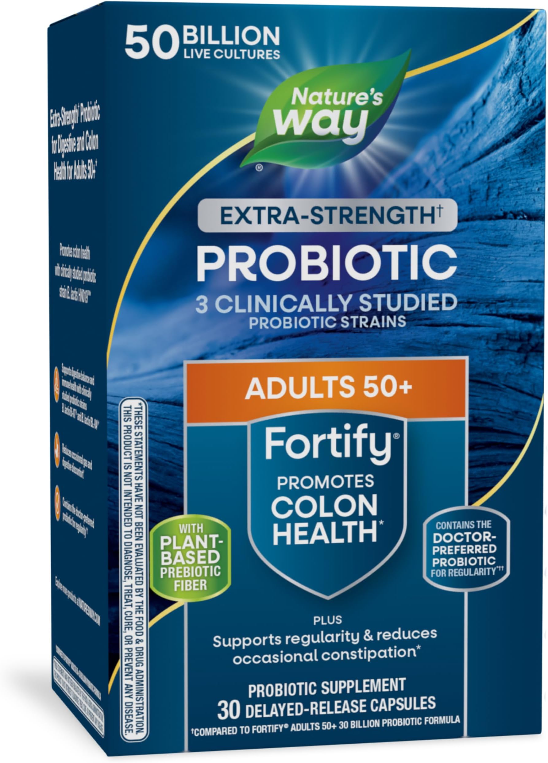 Amazon.com: Nature’s Way Fortify Extra Strength† Probiotic Age 50+, 50 ...