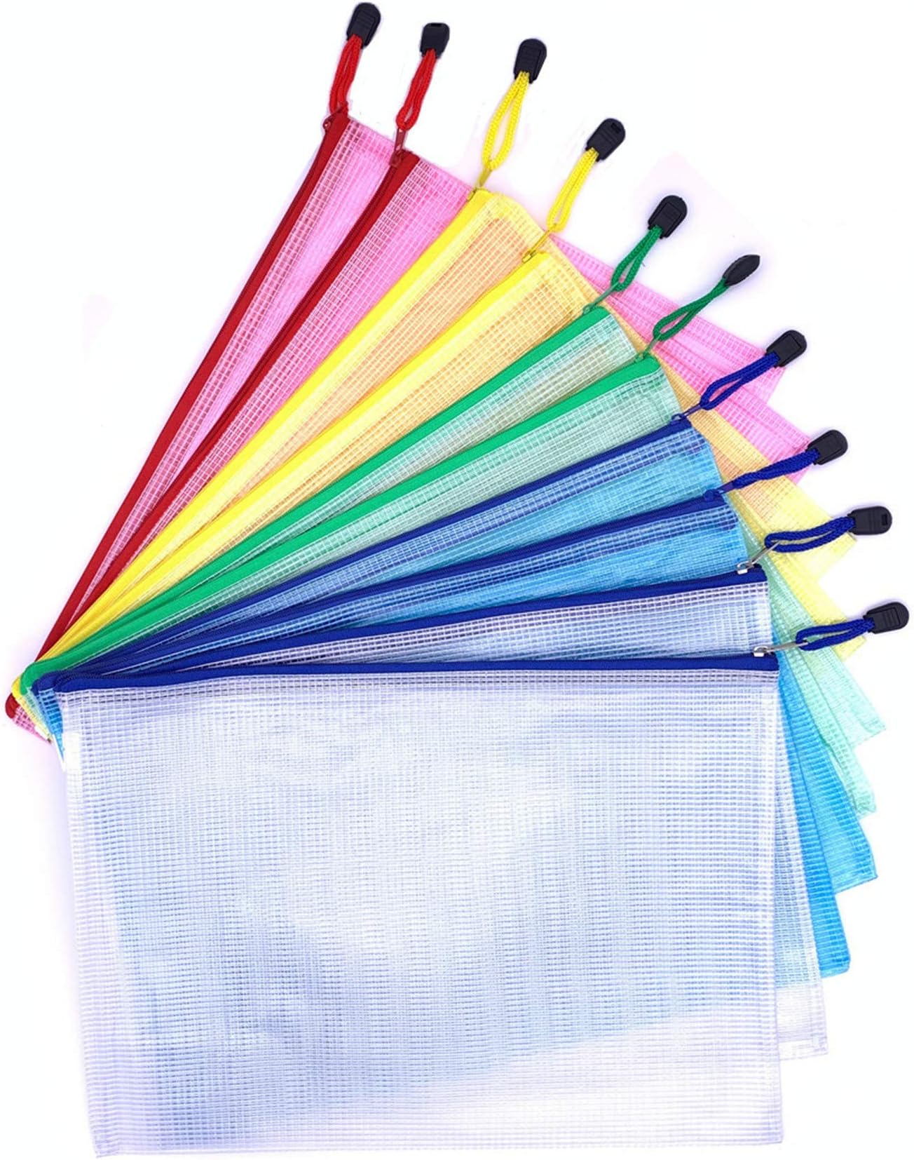 30 PCS A4 Size Zipper File Bags,Zippered Waterproof PVC Pouch Plastic ...