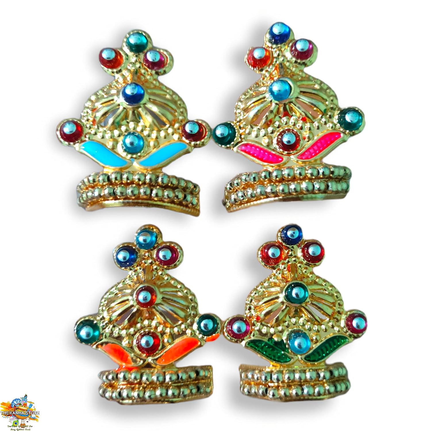 Brij Sugandha Bal Gopal Simple Mukut Set of 4 – Meena and Pearl Mukut ...