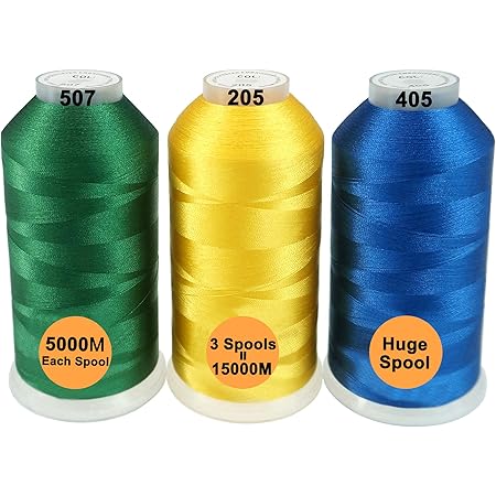 Amazon.com: New brothread - Single Huge Spool 5000M Each Polyester ...