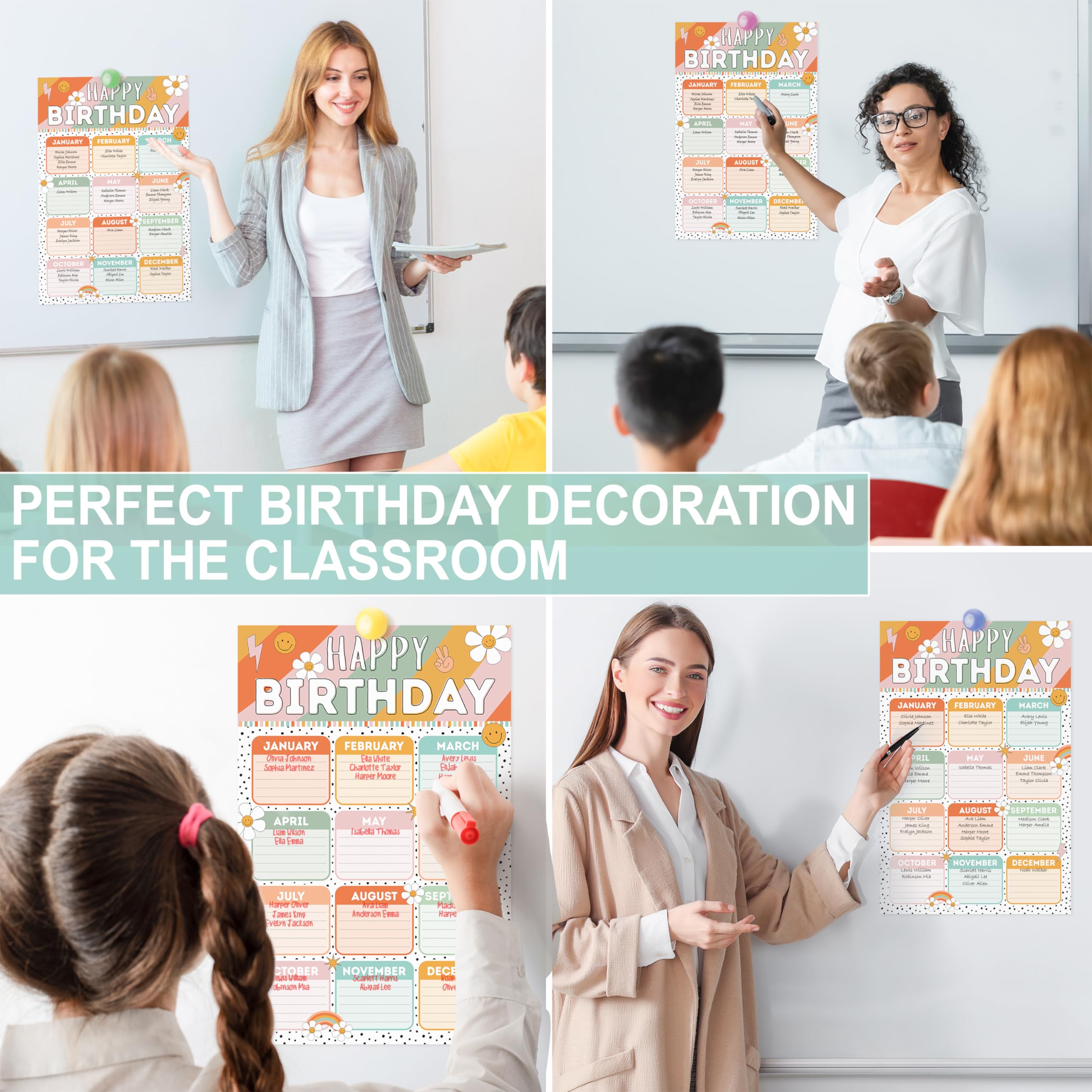 Snapklik.com : BEAWART Groovy Classroom Chart - Birthday Bulletin Board ...